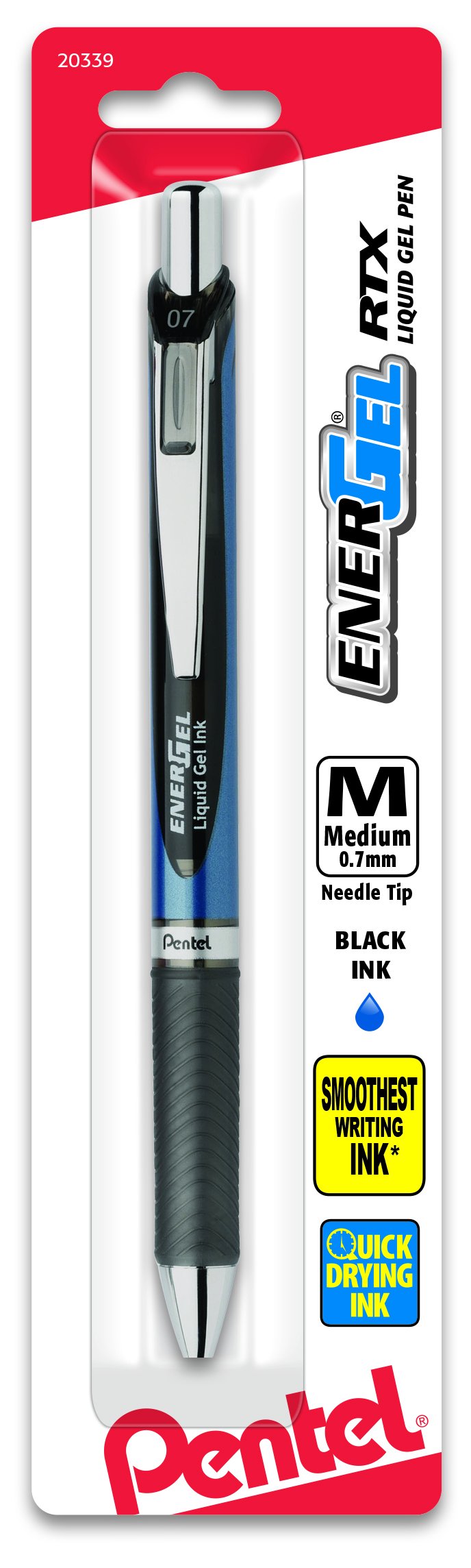 Snapklik.com : Pentel EnerGel Deluxe RTX Retractable Liquid Gel Pen, 0.7mm, Needle Tip, Black ...