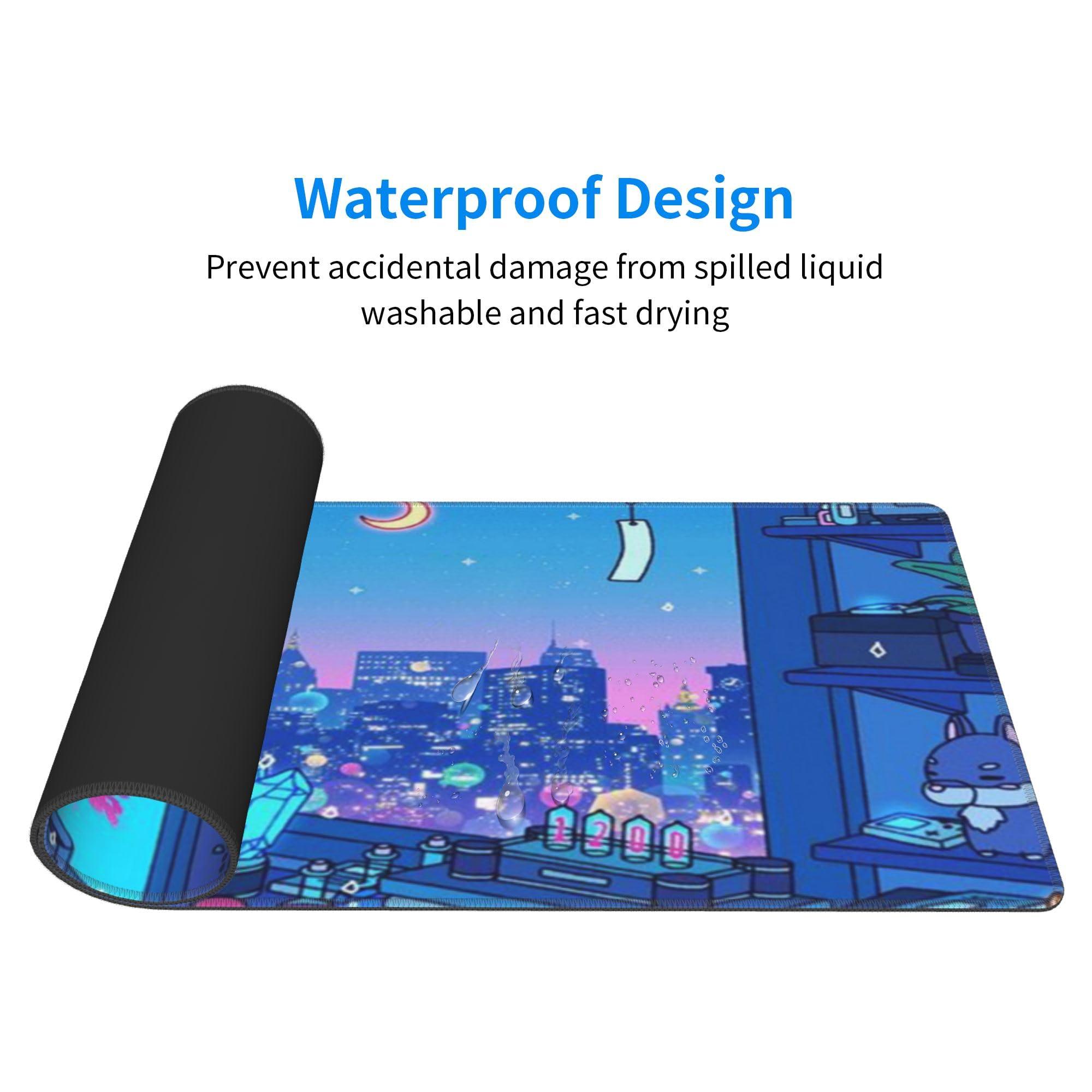 Xiriya Midnight Black Cat Mousepad - Large Anime Aesthetics Moon Gaming ...