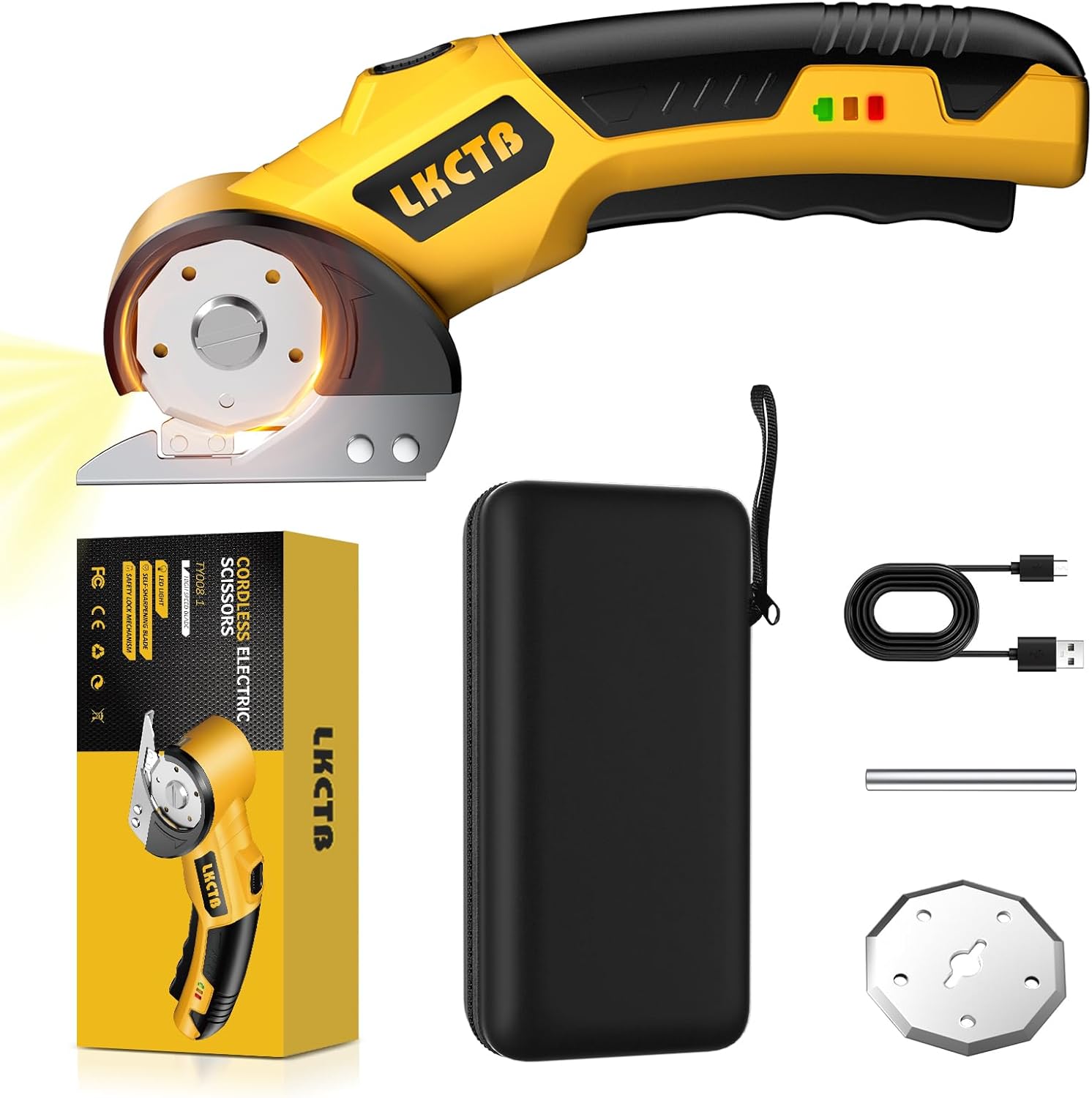 Amazon.com: LKCTB Electric Scissors, Cardboard Cutter, With LED Light ...