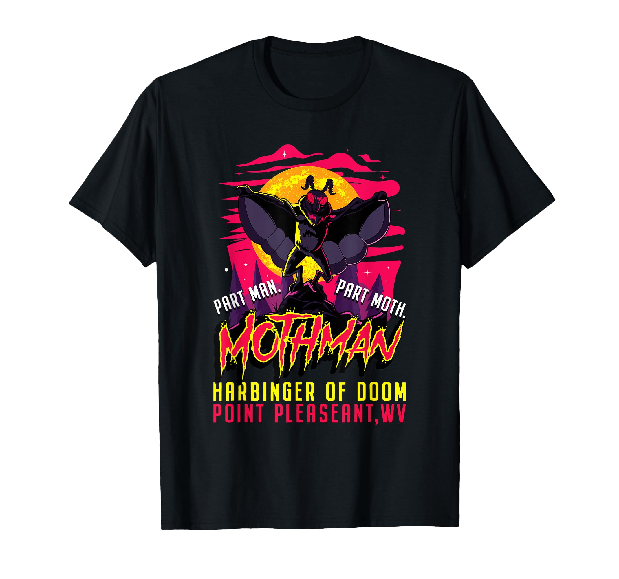Amazon.com: Mothman Funny Cryptid Harbinger of Doom Part Man Part Moth T-Shirt : Clothing, Shoes ...