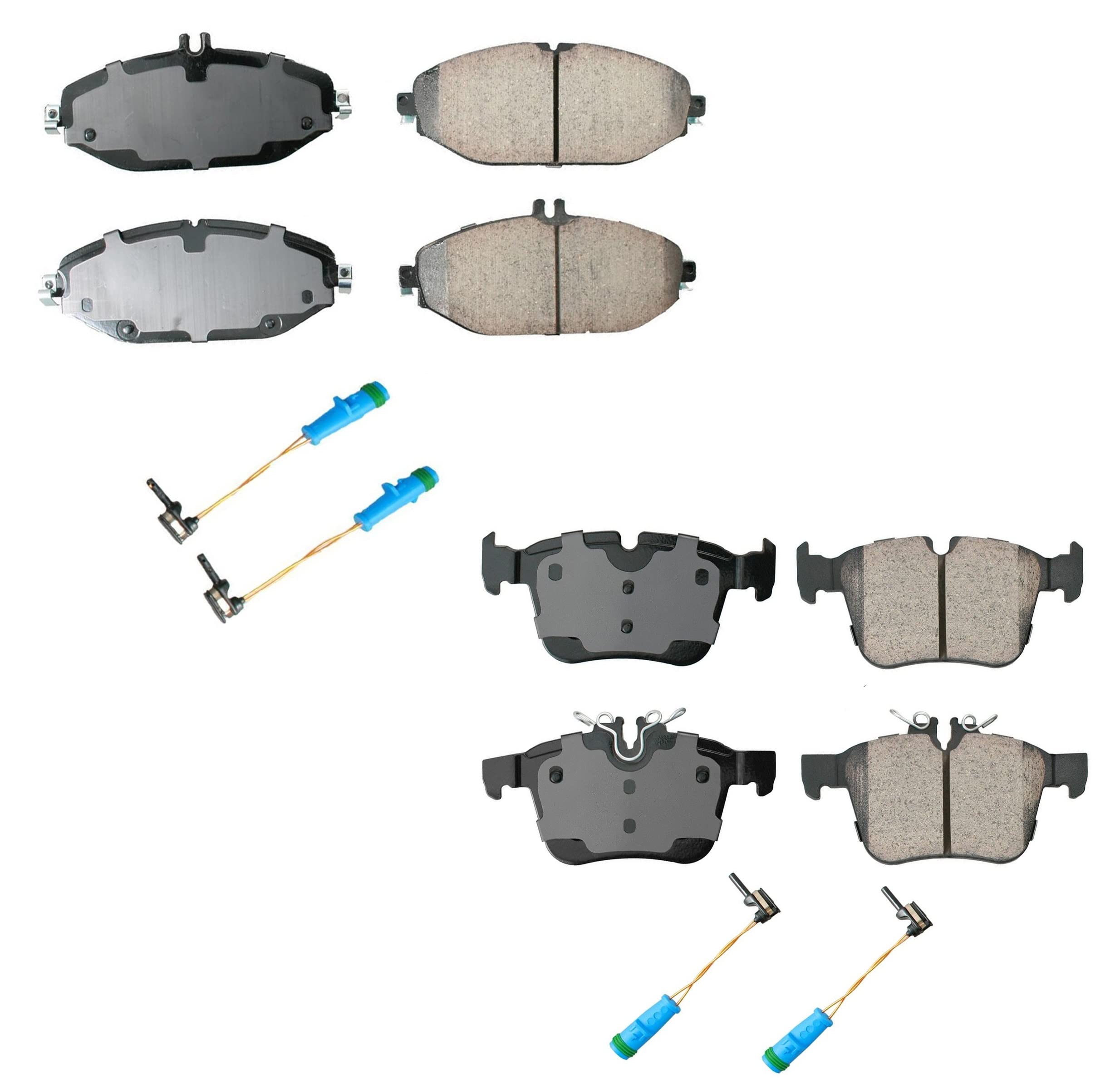 Amazon.com: Akebono Euro Front and Rear Ceramic Brake Pad Set Pads with ...