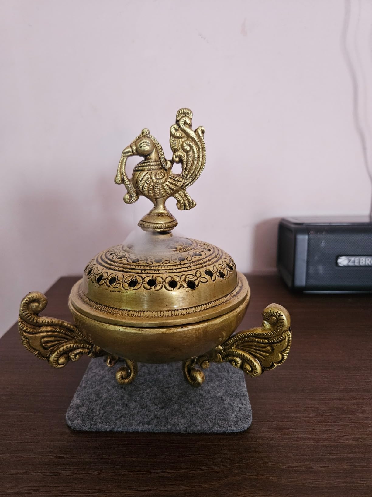Jaszz Art Brass Peacock Design Dhoop (6in and 1 kg) Dani Pot | Loban ...