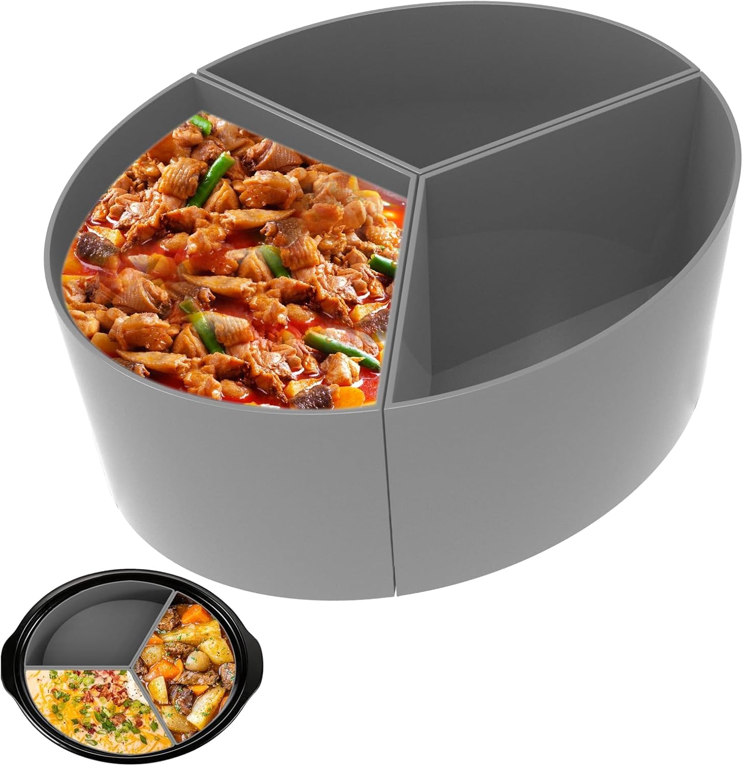 Amazon.com: Silicone Slow Cooker Divider Insert for 8 QT Oval Slow ...