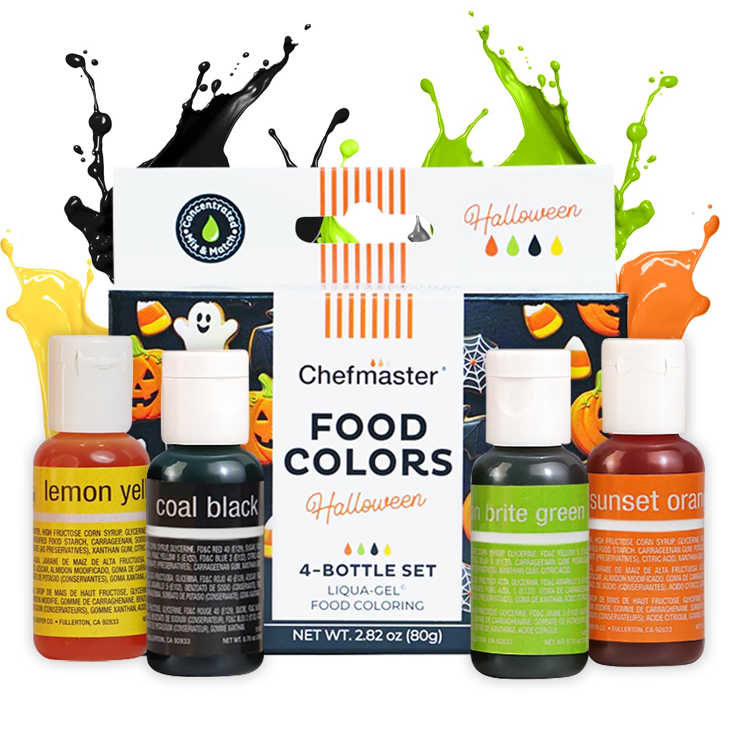 Amazon.com : Chefmaster - Halloween Colors Liqua-Gel Food Coloring Kit ...