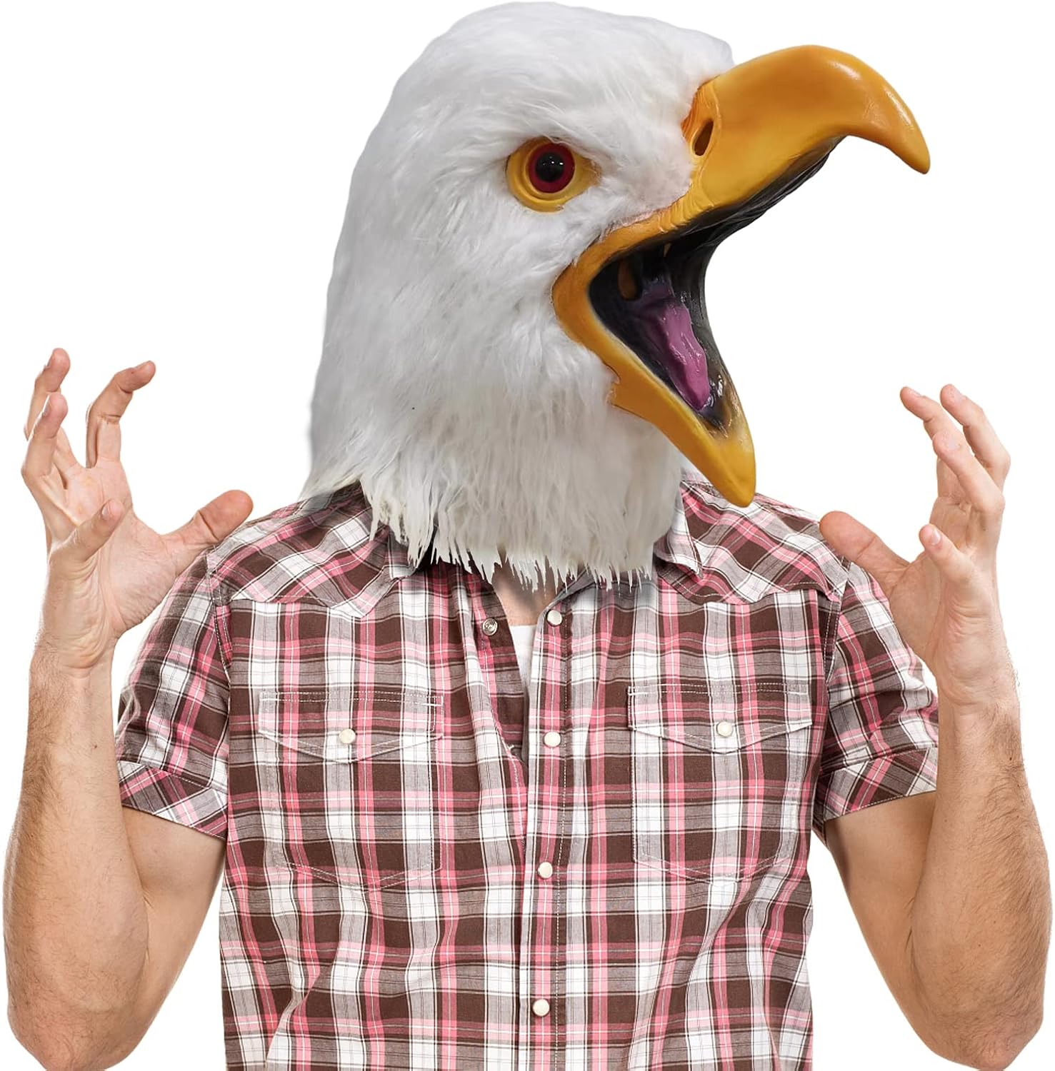 Amazon.com: Bstask Funny White Eagle Mask Novelty Latex Animal Open ...