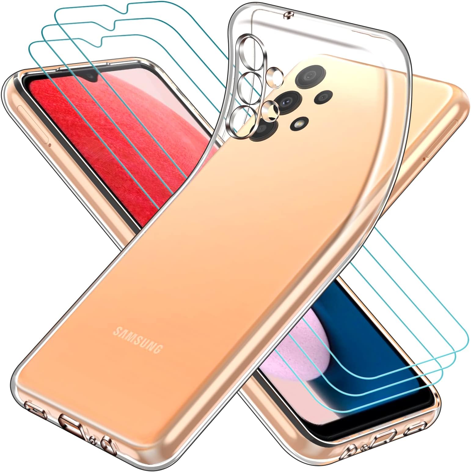 ivoler Klar Hülle für Samsung Galaxy A54 5G mit 3 Stück Panzer Schutz ...