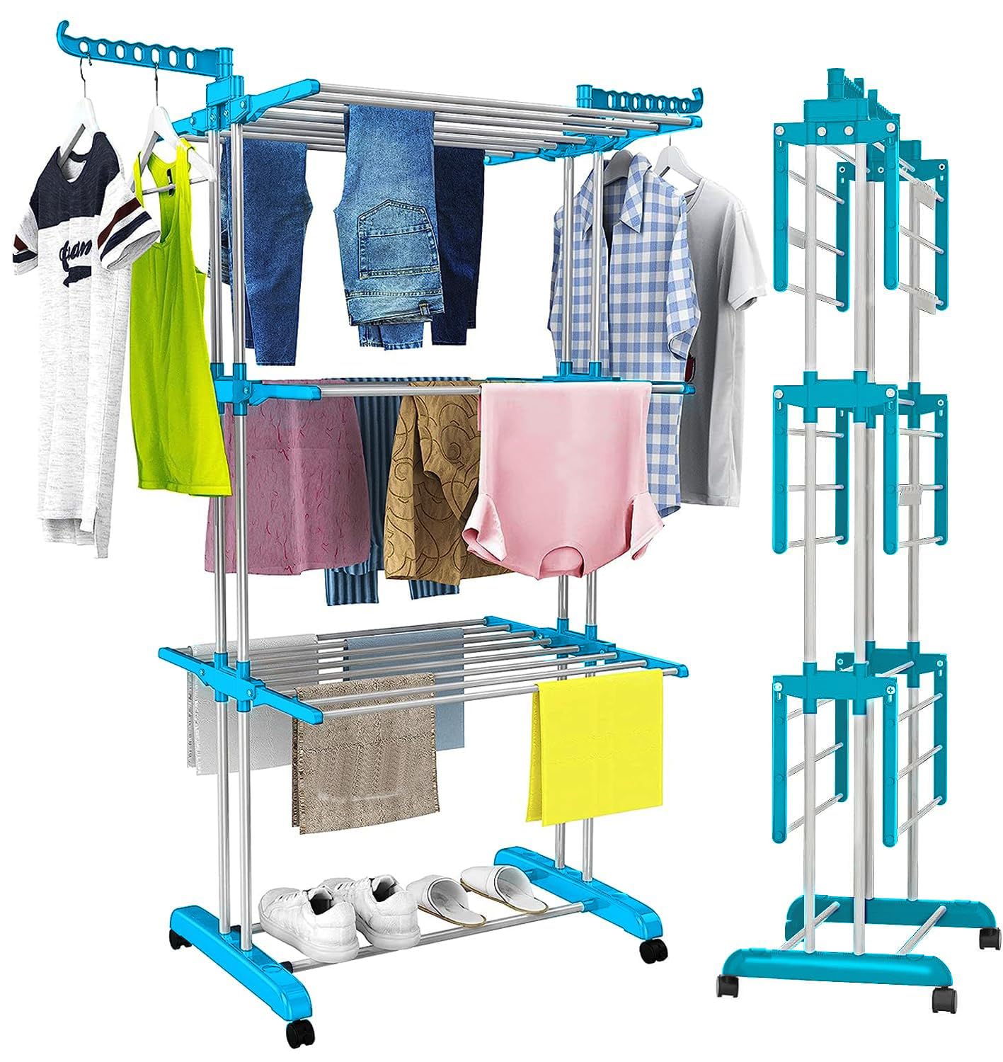 FERIO Stainless Steel Heavy Duty Stainless Steel Foldable Cloth Stand ...