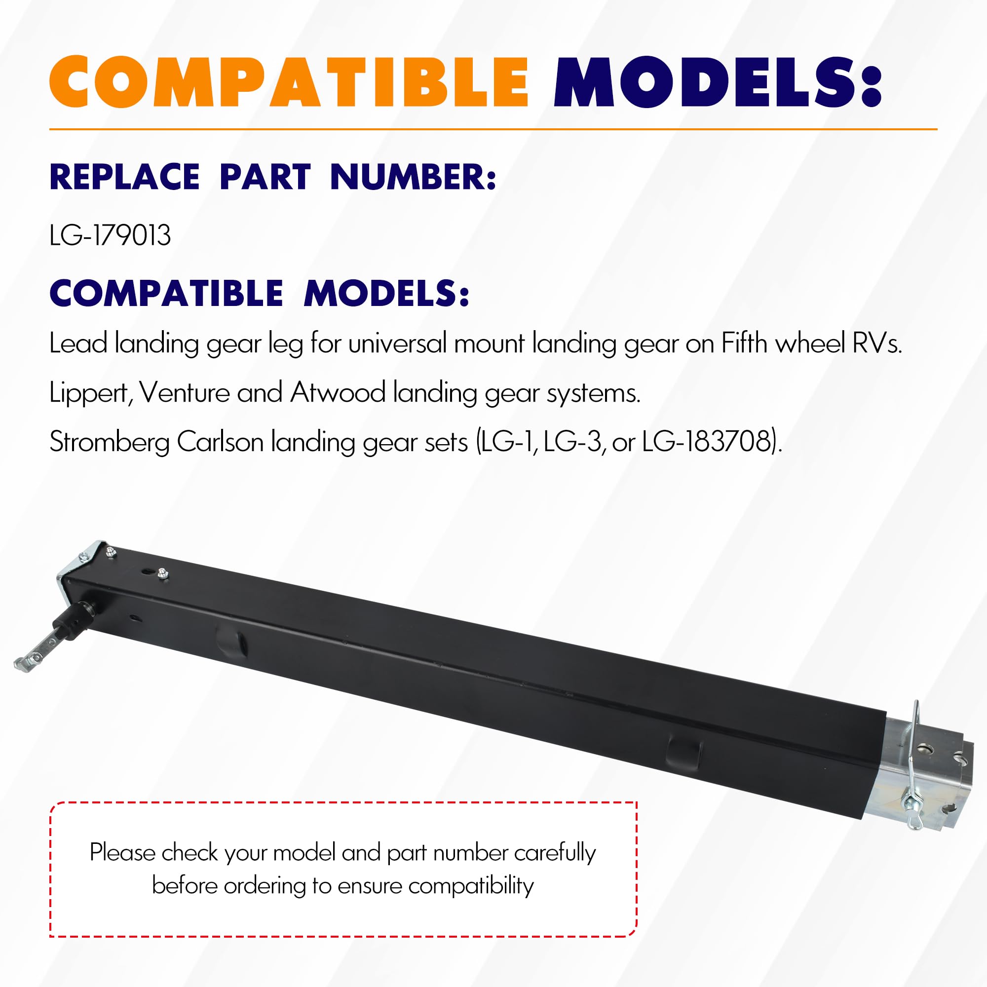 Snapklik.com : 179013, RV Lead Fifth Wheel Landing Gear Leg Compatible