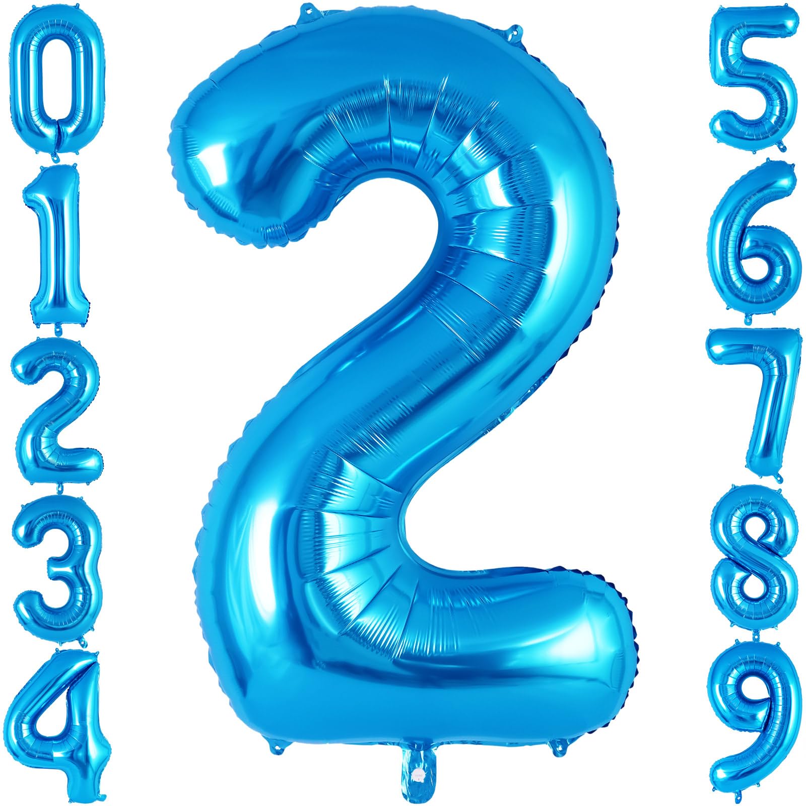 Buy Blue Number 2 Balloon 40 Inch, Big Large Foil Helium Number ...