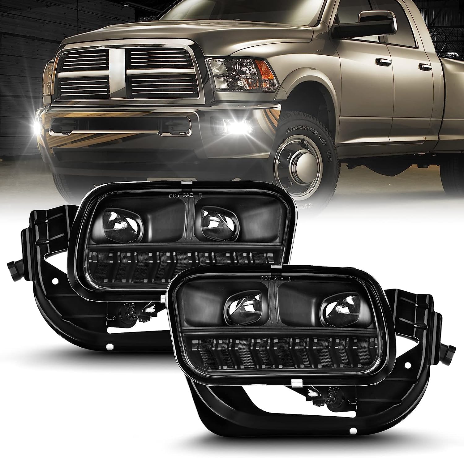 Amazon.com: OKSIWA LED Fog Lights for Dodge Ram 1500 2009-2012,Dodge ...
