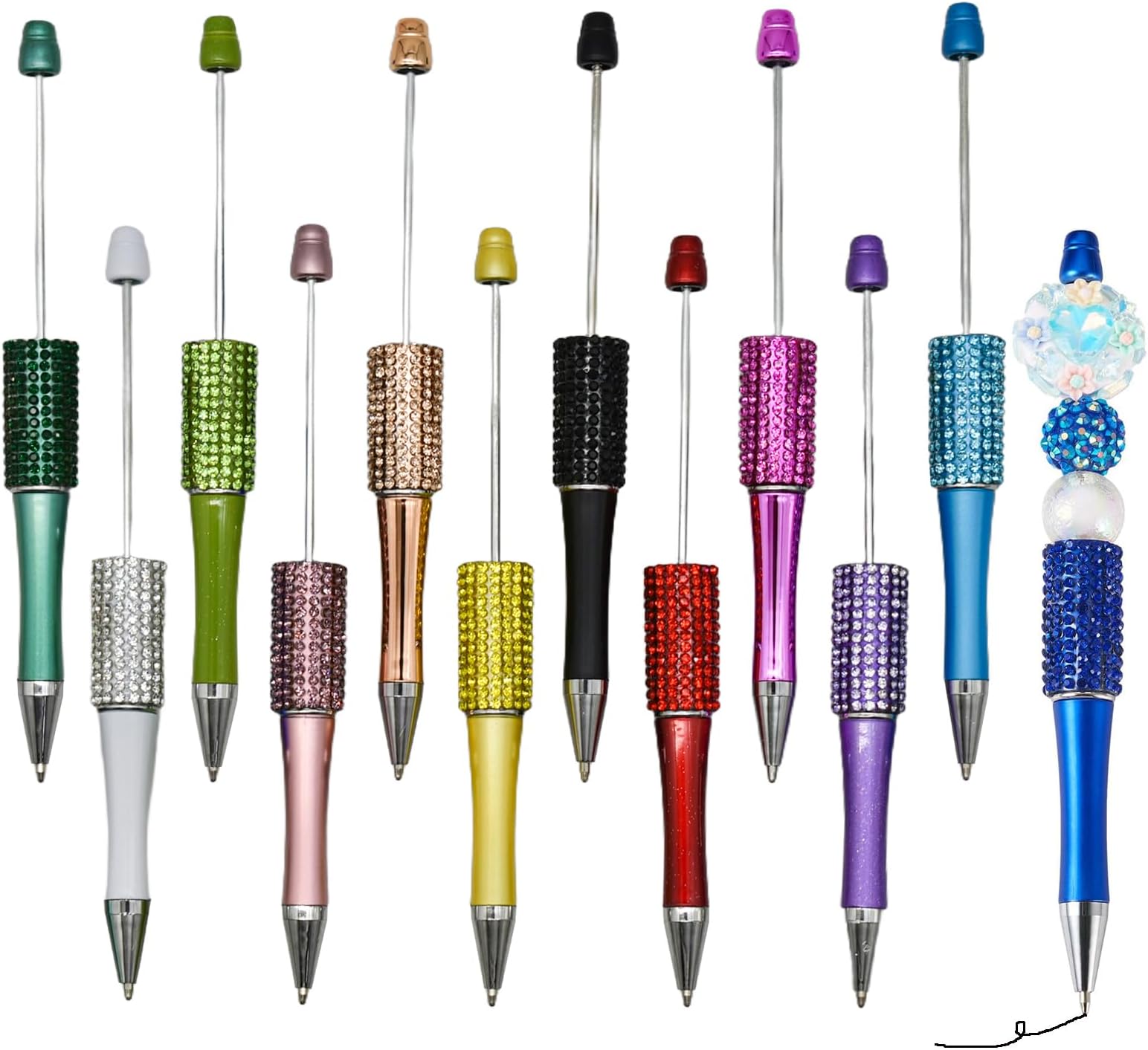 Amazon.com : KUNHEHO 7Pcs Glitter Beadable Pens Full Rhinestone Fancy ...
