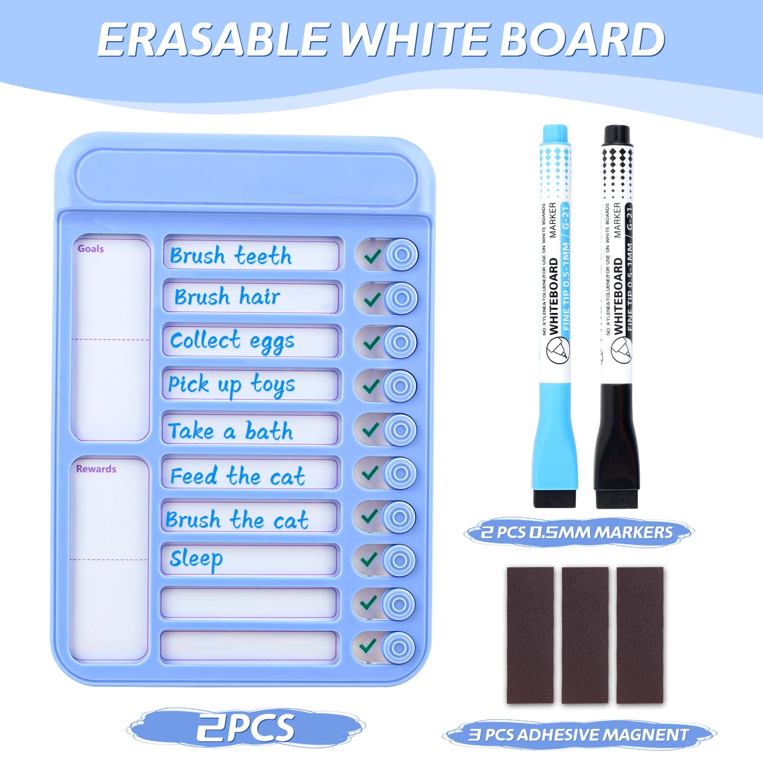 Buy 2Pack Erasable Chore Chart for Kids,Resuable to do List Board My ...
