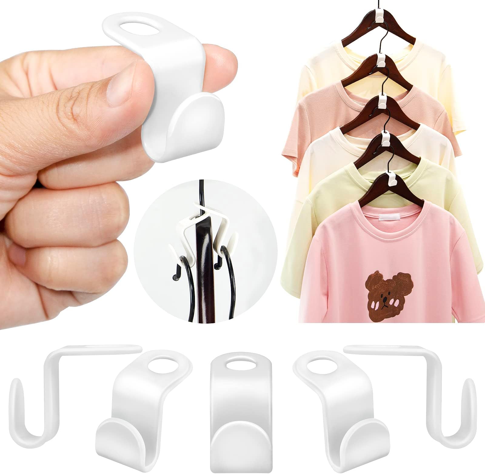 Amazon.com: Piroomure 50PCS White Metal Clothes Hanger Connector ...