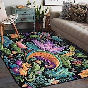 Amazon.com: SEEKJOYS Indoor/Outdoor 48x72 inch Area Rug, Easy Cleaning ...
