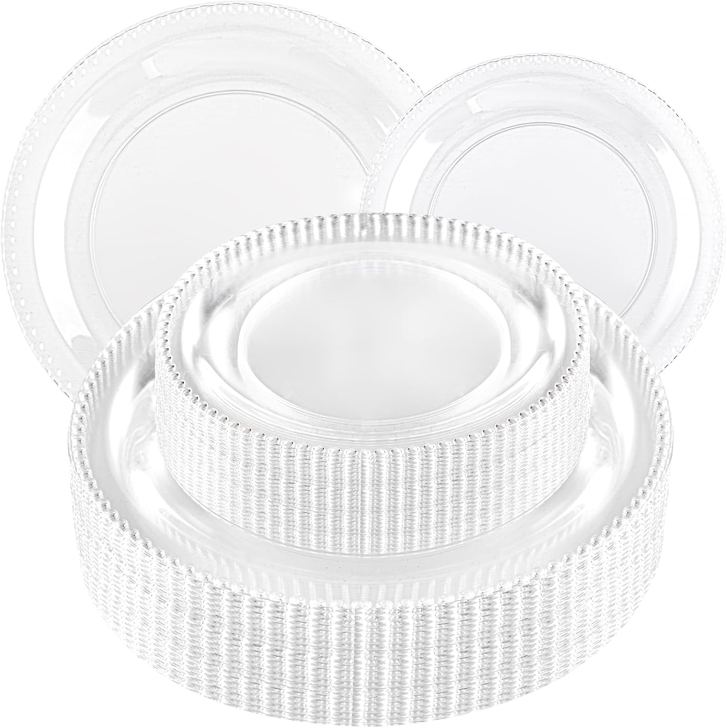 Amazon.com: WELLIFE 60Pcs Clear Plastic Plates for Party, Heavy Duty ...