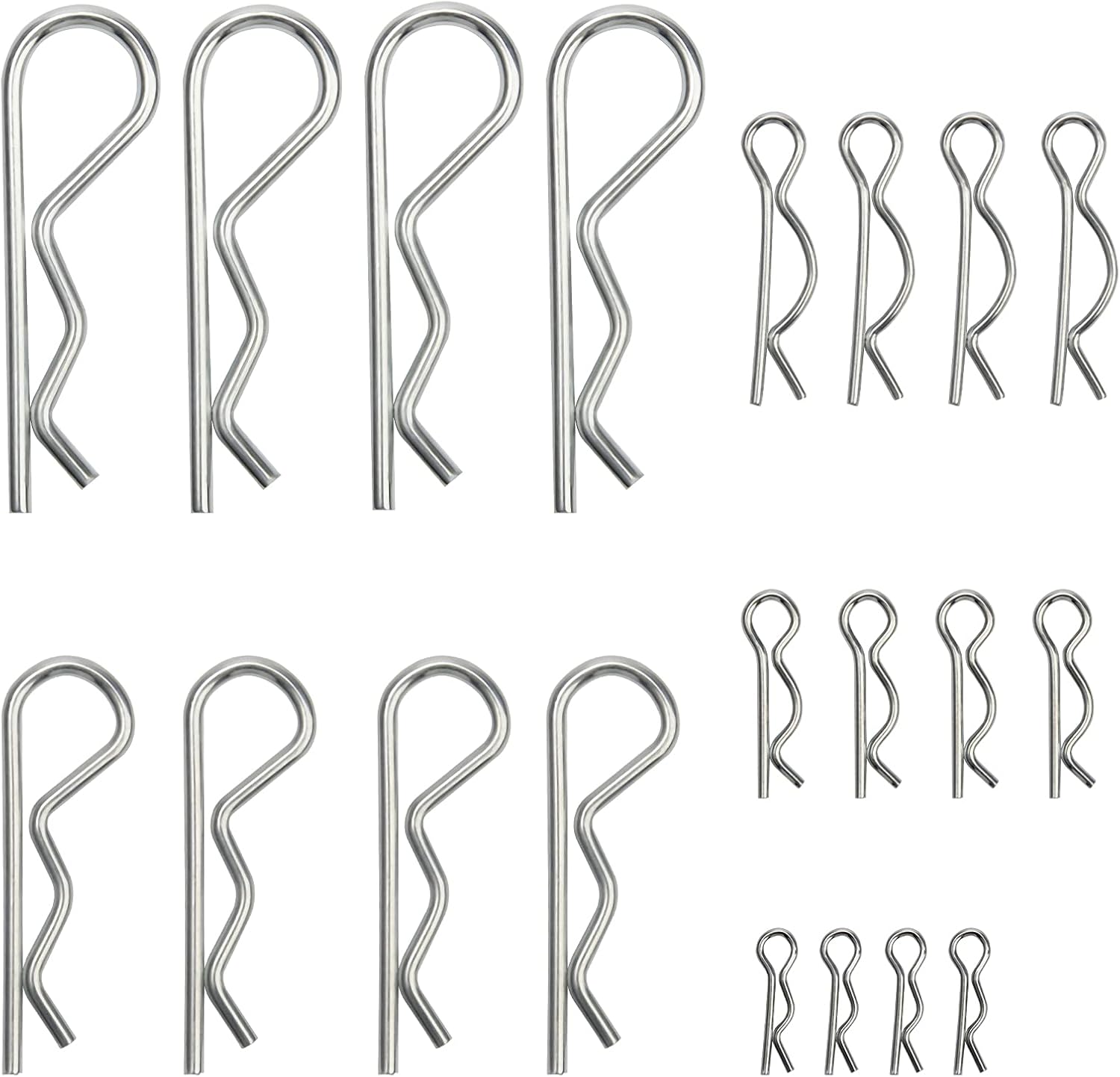 20Pcs Cotter Hairpin Assortment Kit, CoiTek Stainless Steel Hitch Pin ...