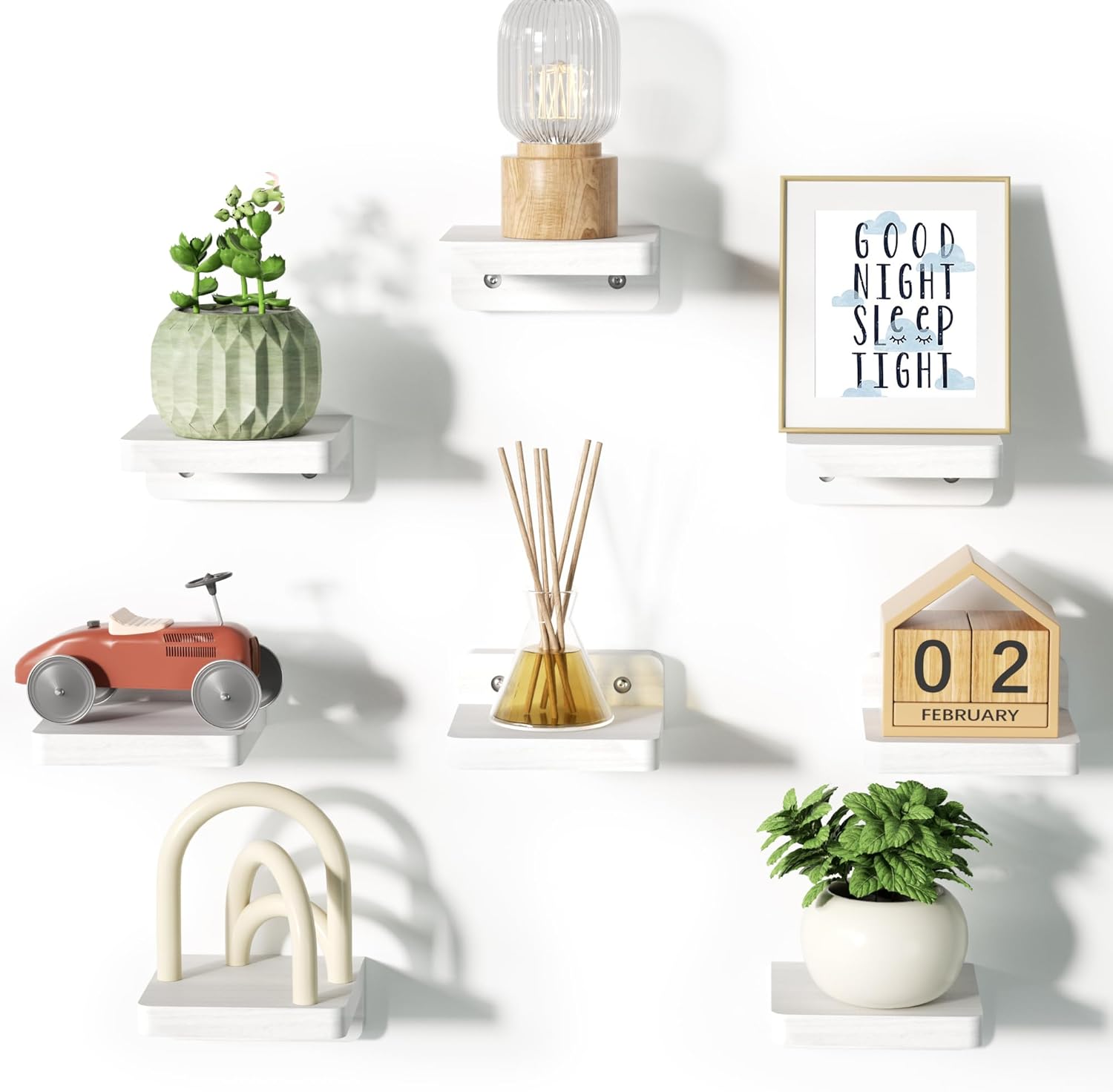 Amazon.com: SRIWATANA Small Floating Shelves Wall Mounted, 4 Inch Wood ...