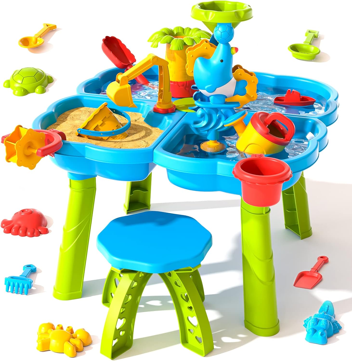 Amazon.com: Doloowee Sand and Water Table Toy for Kids, 4 in 1 Water ...
