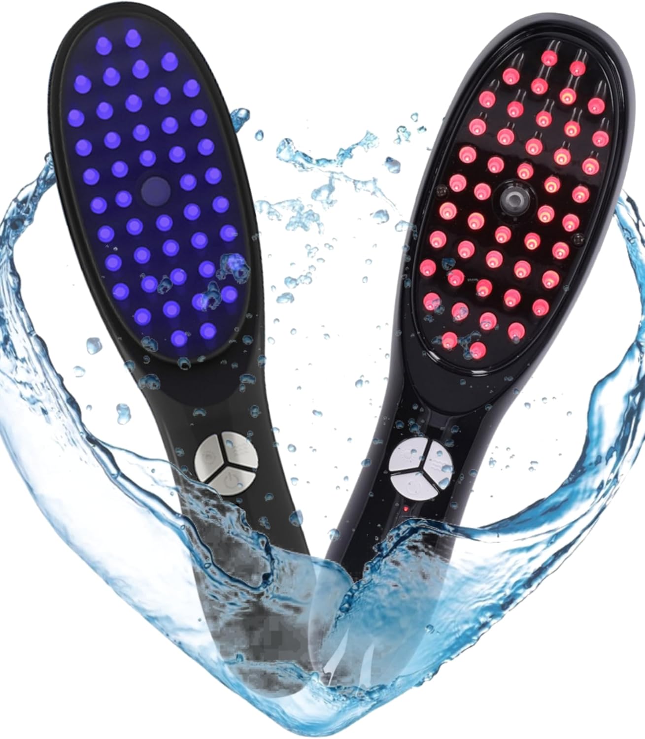Electric Scalp Massage Comb - LED Light Head Massager with 46 Soft ...
