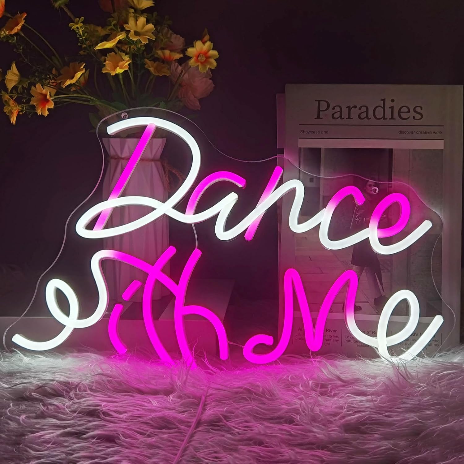 Amazon.com : Dance with Me Neon Sign,Gradient Color Neon Light Dance ...