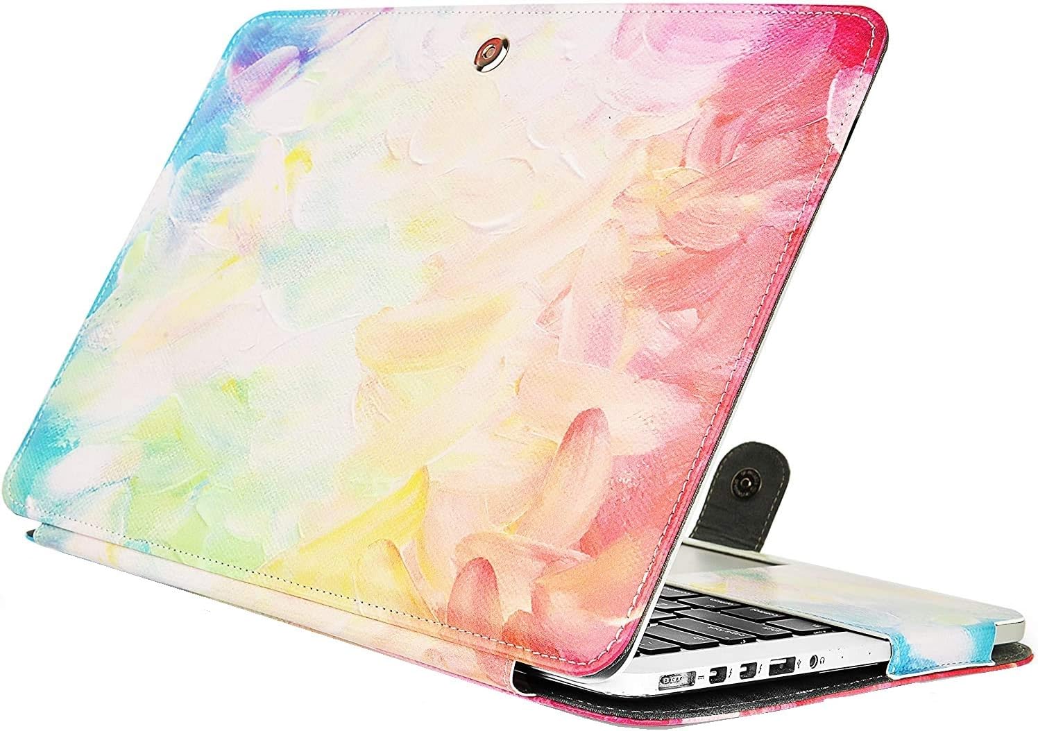 SwooK PU Leather Book Folio Case Cover for MacBook Air 13 inch [2018 ...