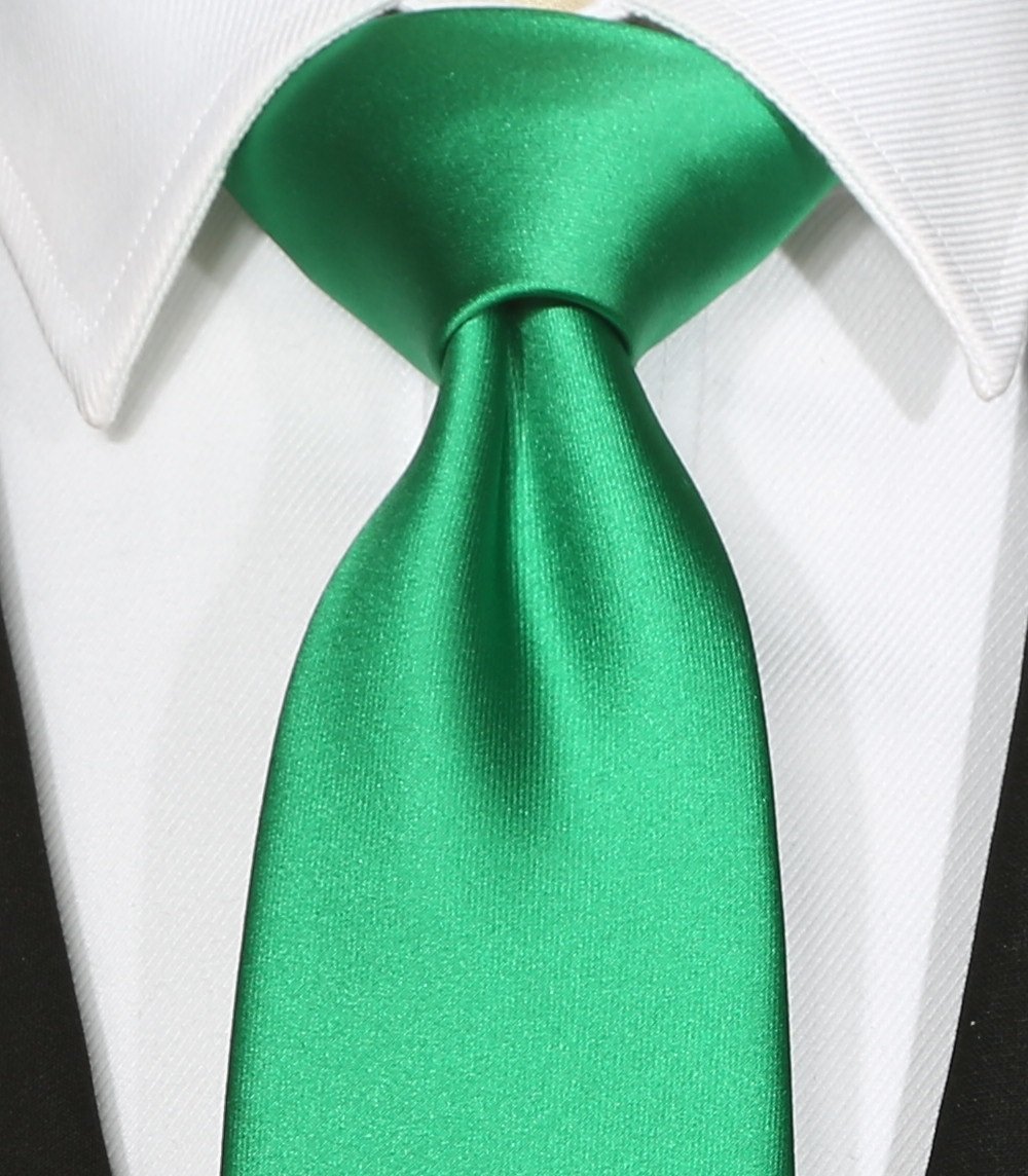Snapklik.com : Emerald Green Tie Solid Satin Ties Mens Necktie St ...