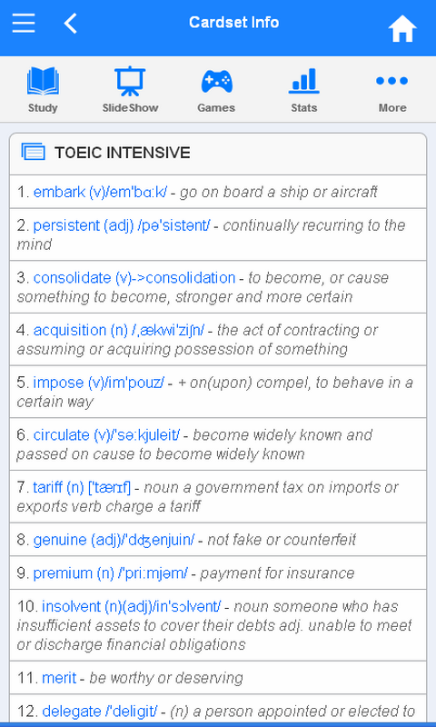 TOEIC Flashcards:Amazon.co.jp:Appstore for Android
