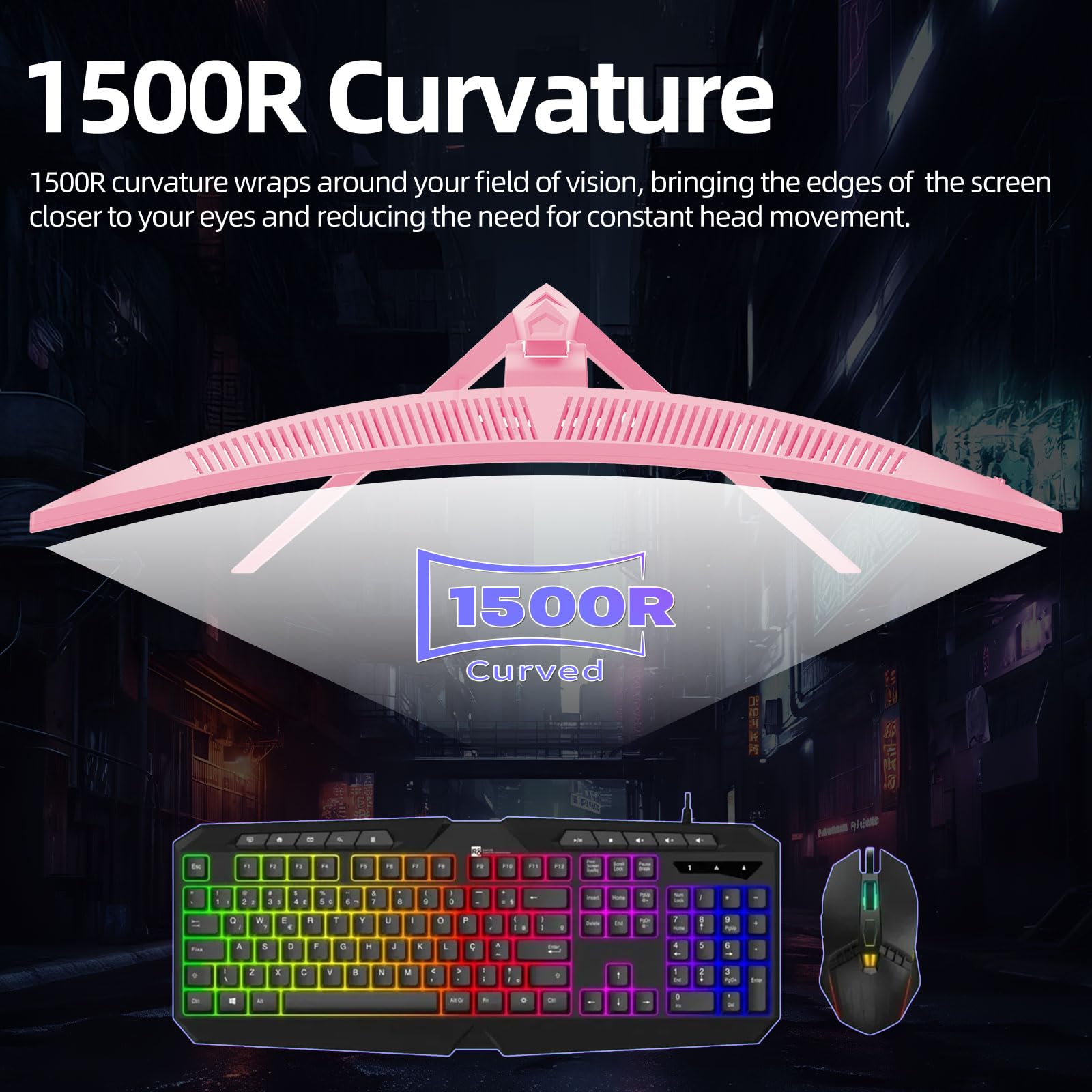 Snapklik.com : Kroteaup Pink 34 Inch Curved Gaming Monitor, 3440x1440 ...