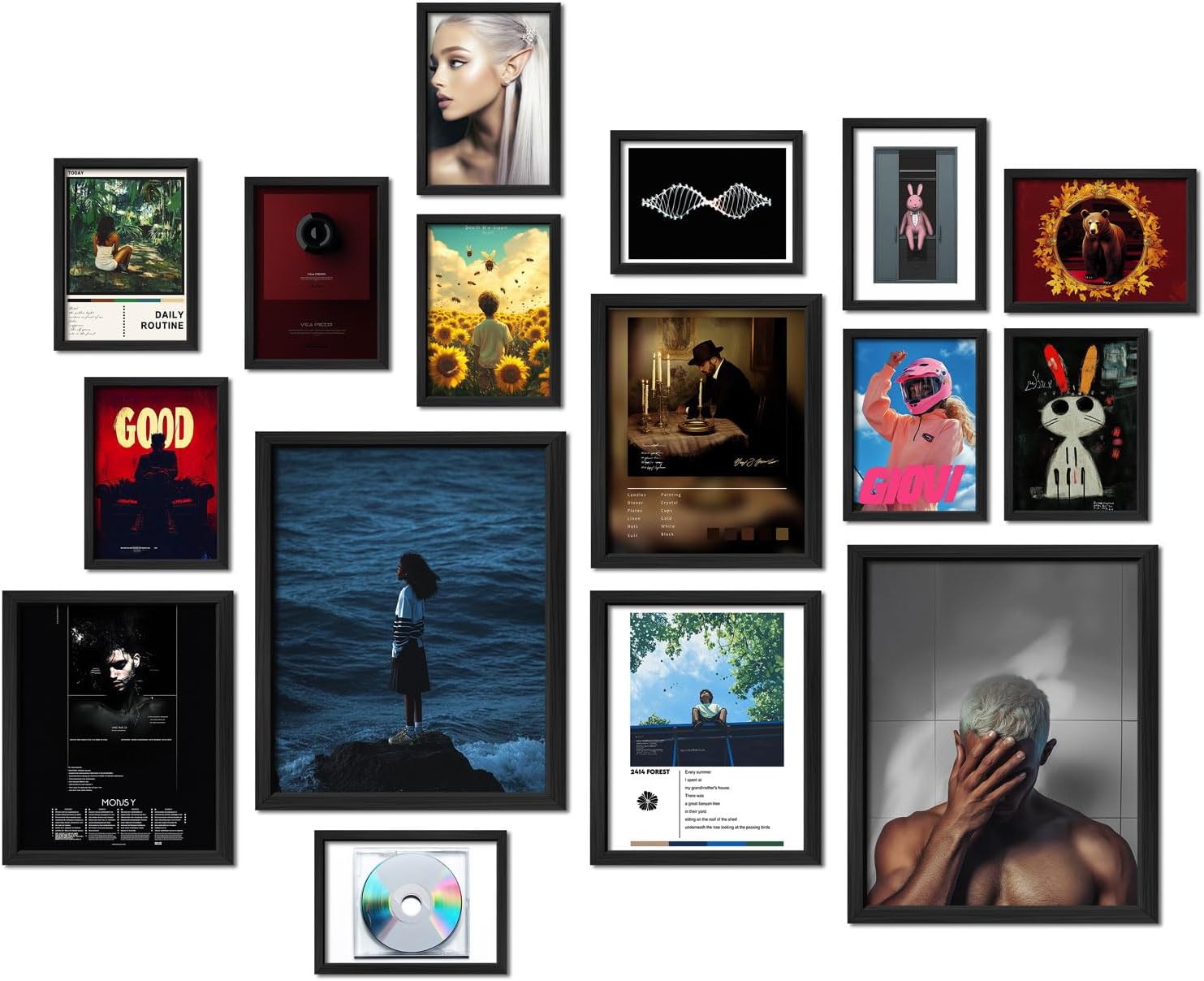 Amazon.com: NXCX 16 PCS Framed Posters, Gallery Wall Art Prints for ...