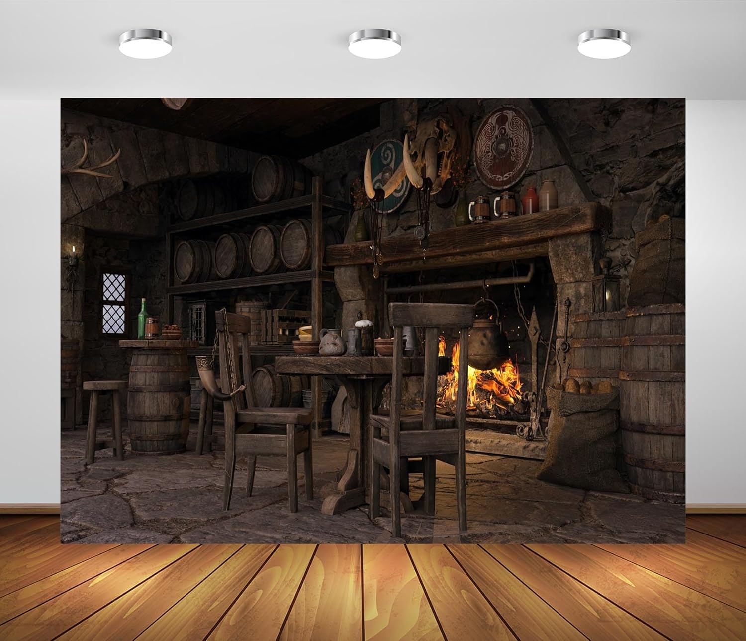 Amazon.com : BELECO 8x6ft Fabric Medieval Tavern Backdrop Vintage ...