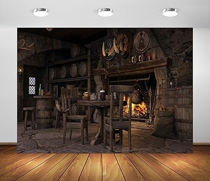 Amazon.com : BELECO 12x8ft Fabric Medieval Tavern Backdrop Vintage ...