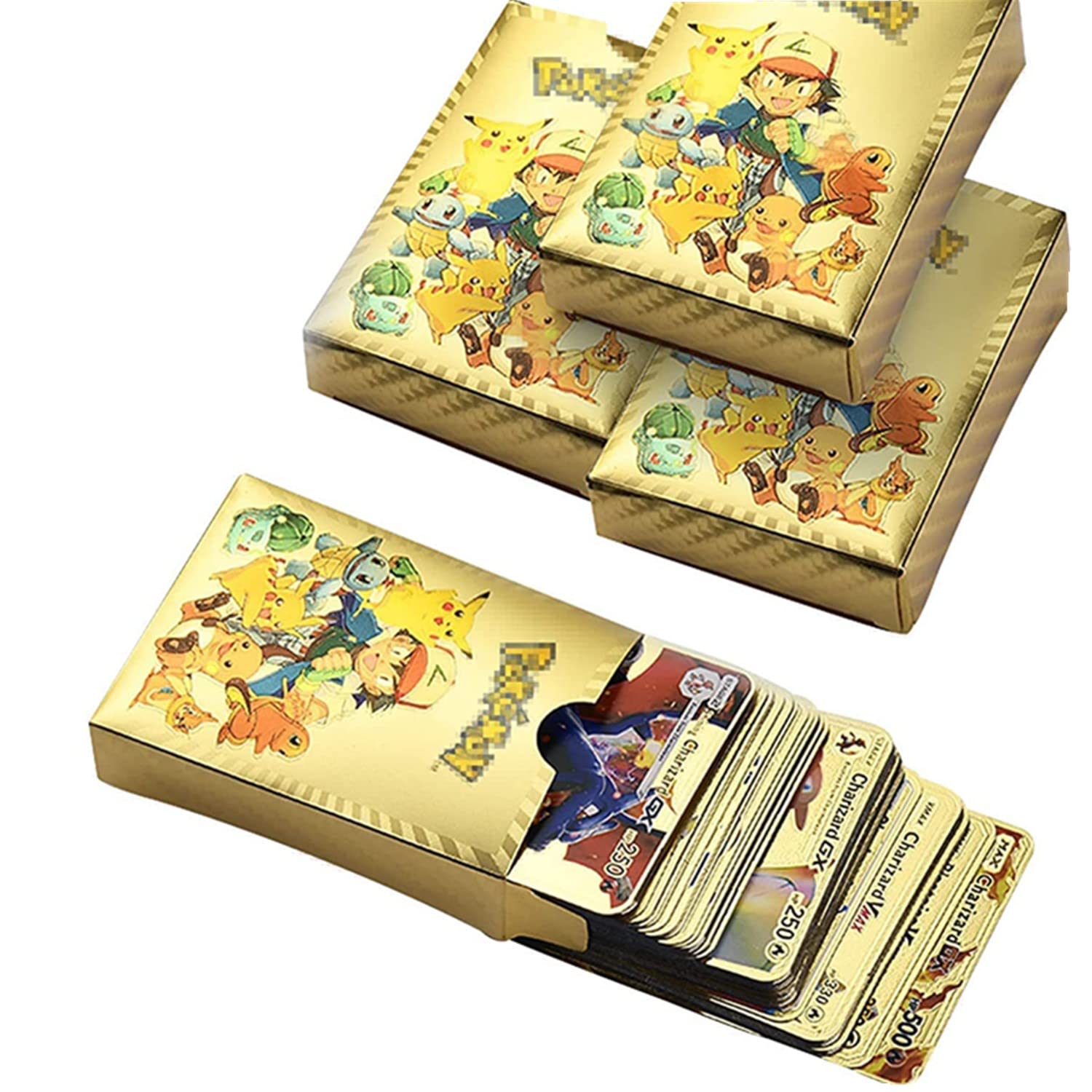 Buy 55Pcs Pok mon Gold Foil Cards Tcg Deck Box Rare Gold Metal Cards buy-55pcs-pok-mon-gold-foil-cards-tcg-deck-box-rare-gold-metal-cards