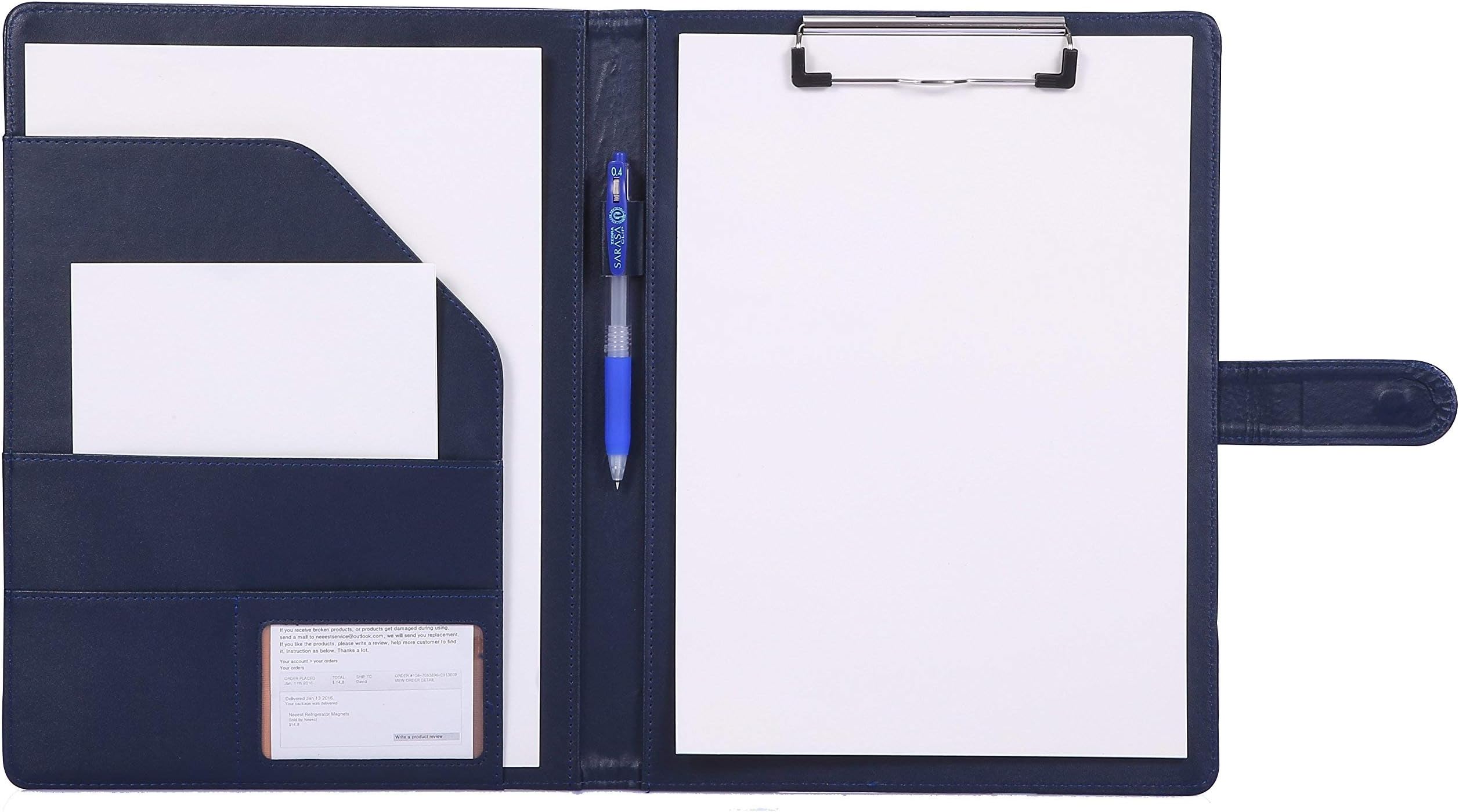 Clipboard A4 Portfolio for Standard Letter Size Writing Pad, Legal Pads - Faux Leather With ...