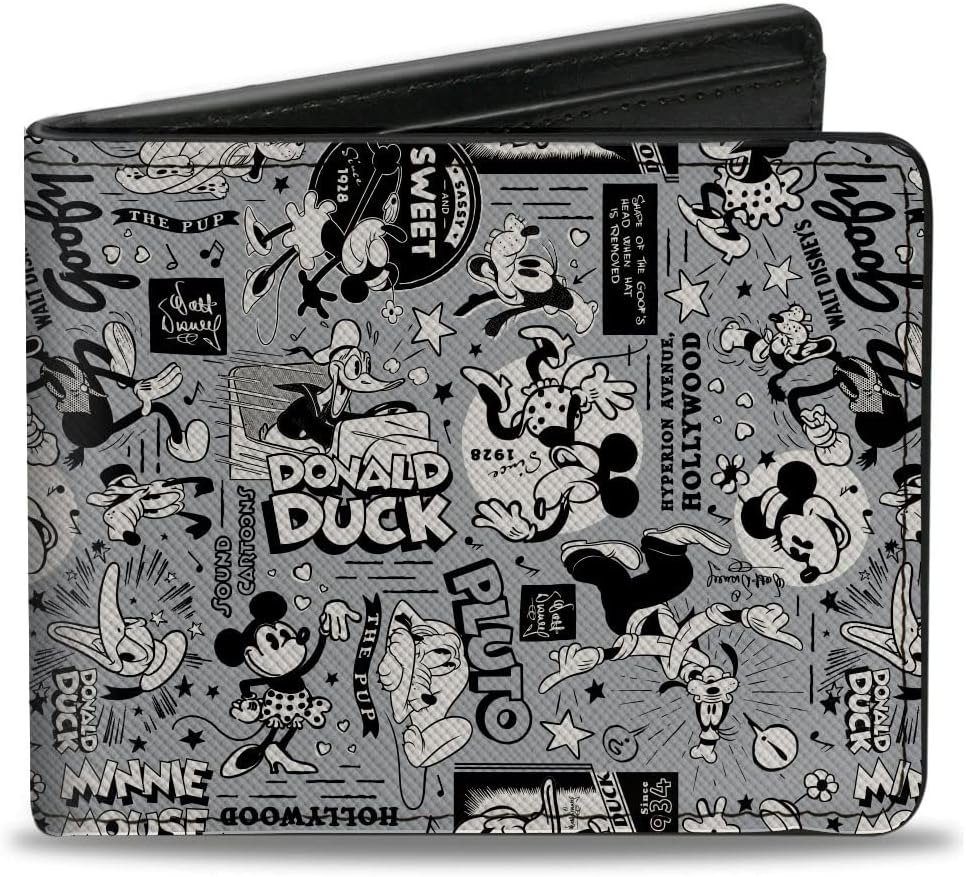 Amazon.com: Disney Wallet, Bifold, Disney 100 Classic Fab Five ...