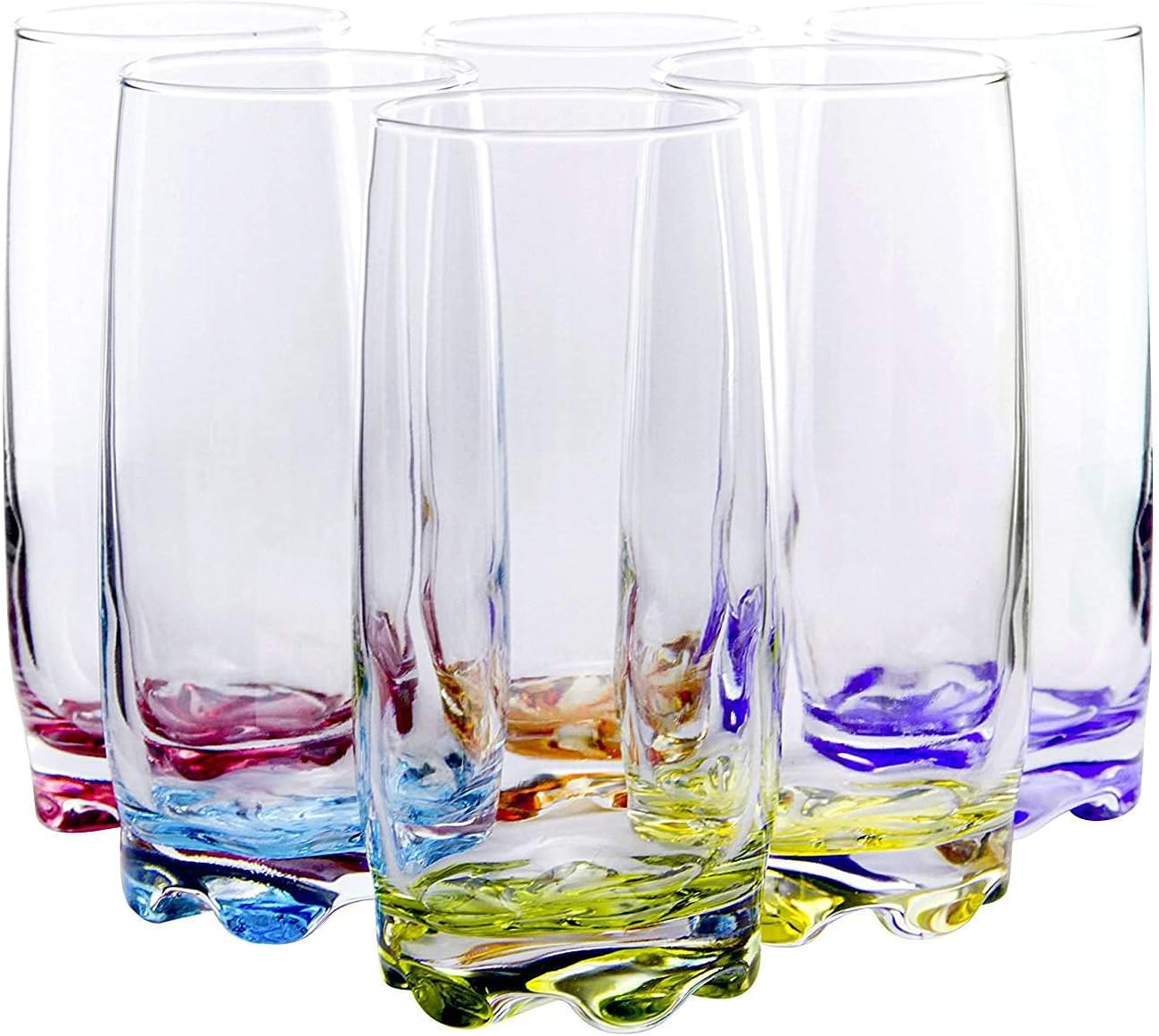 Amazon.com | IMPULSE! Crazy Colored Swirl Drinking Glass Cups, Set of 6 ...