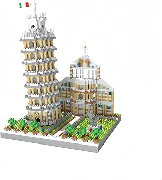 Amazon.com: Leaning Tower of Pisa Micro Mini Building Blocks - 8.7 ...