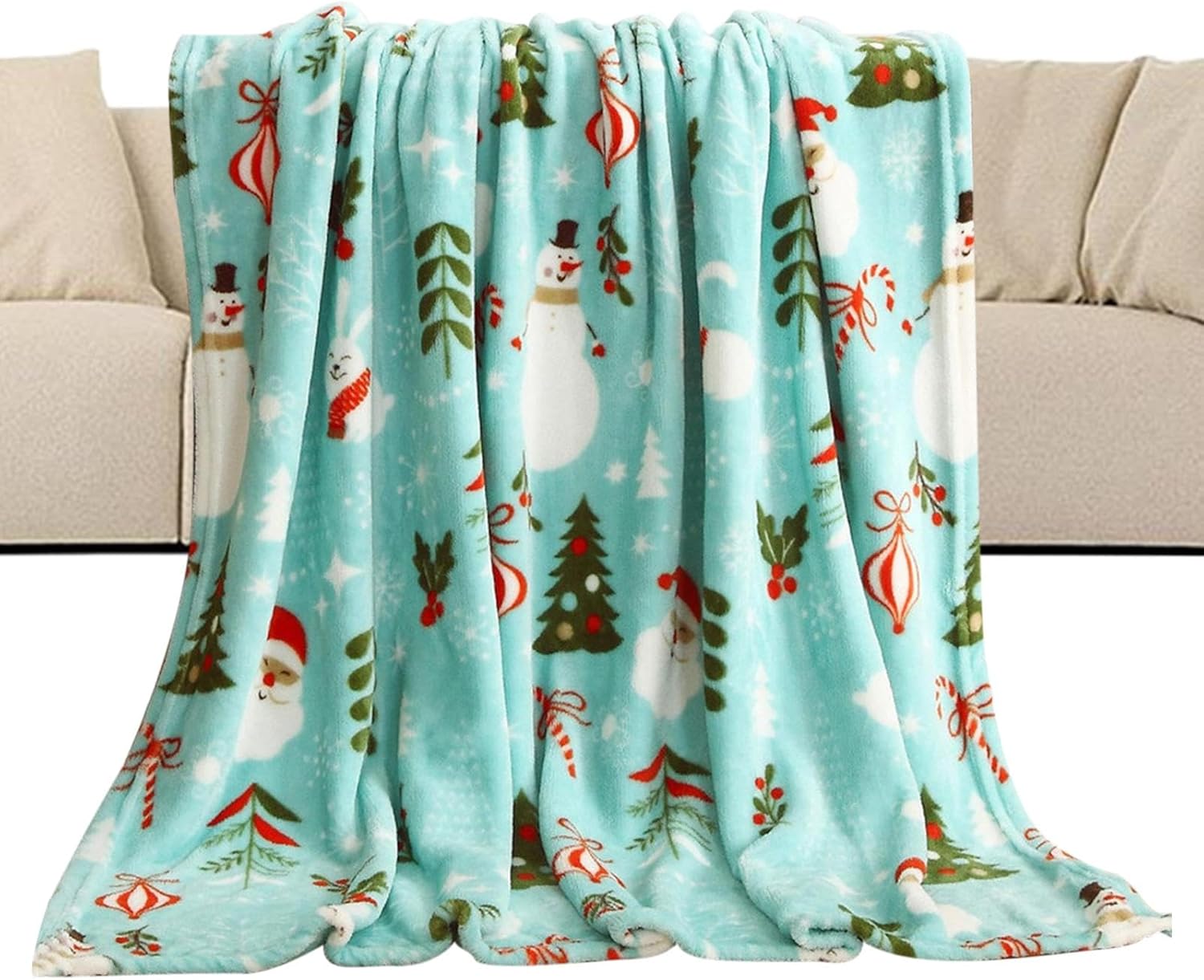 Amazon.co.jp: Plush Holiday Throw Blanket, Warm Winter Holiday Blanket ...