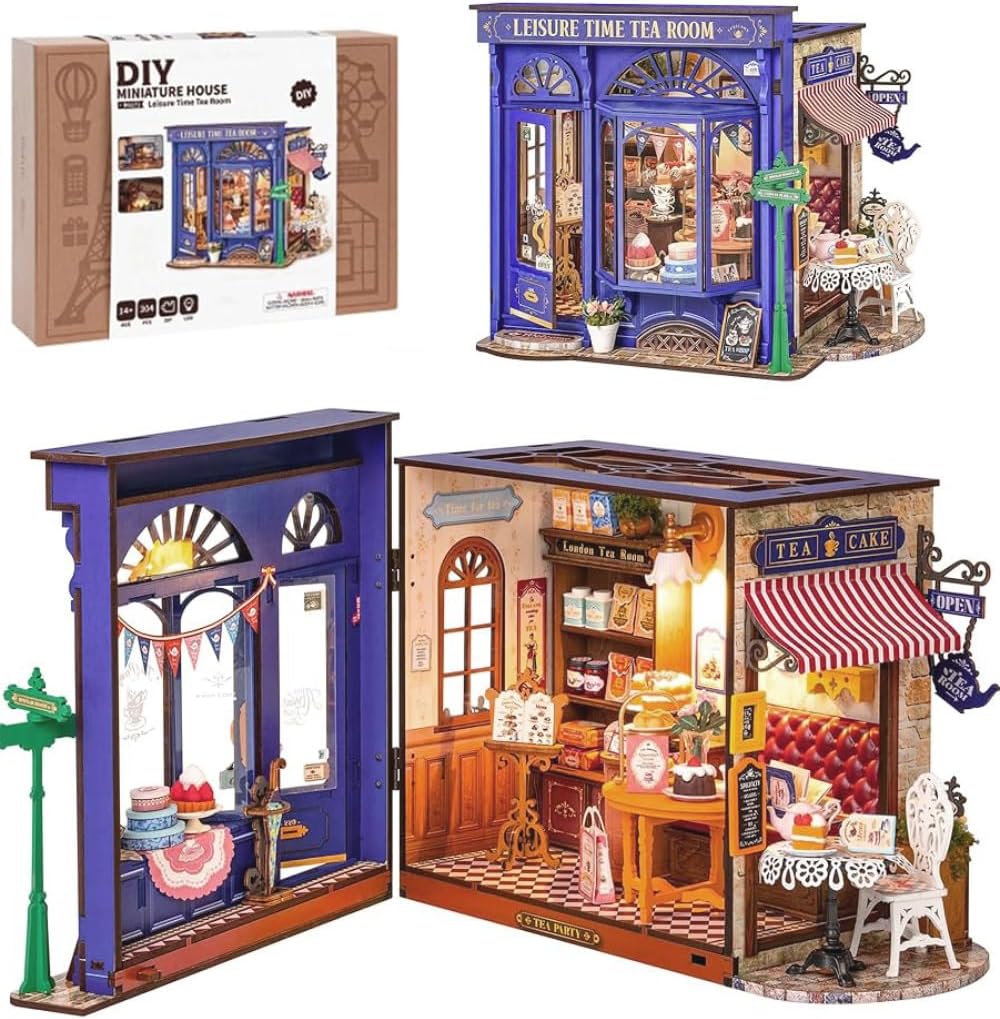 ROBOTIME DIY Miniature House Kit with LED and Furniture Leisure Time ...