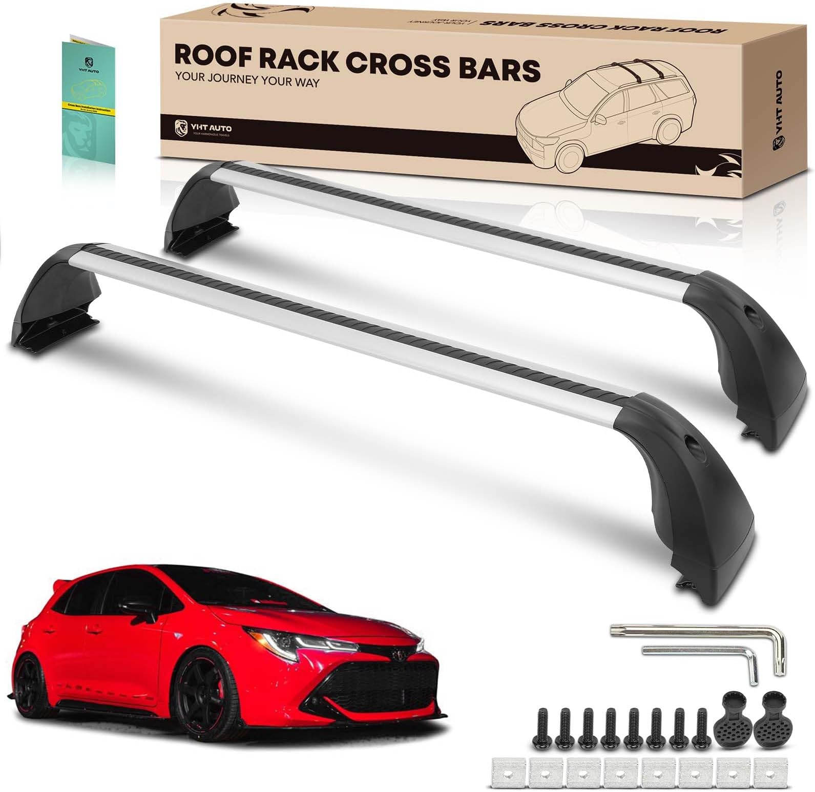 Amazon.com: YHTAUTO 165 LBS Roof Rack Cross Bars w/Hardware Fit for ...