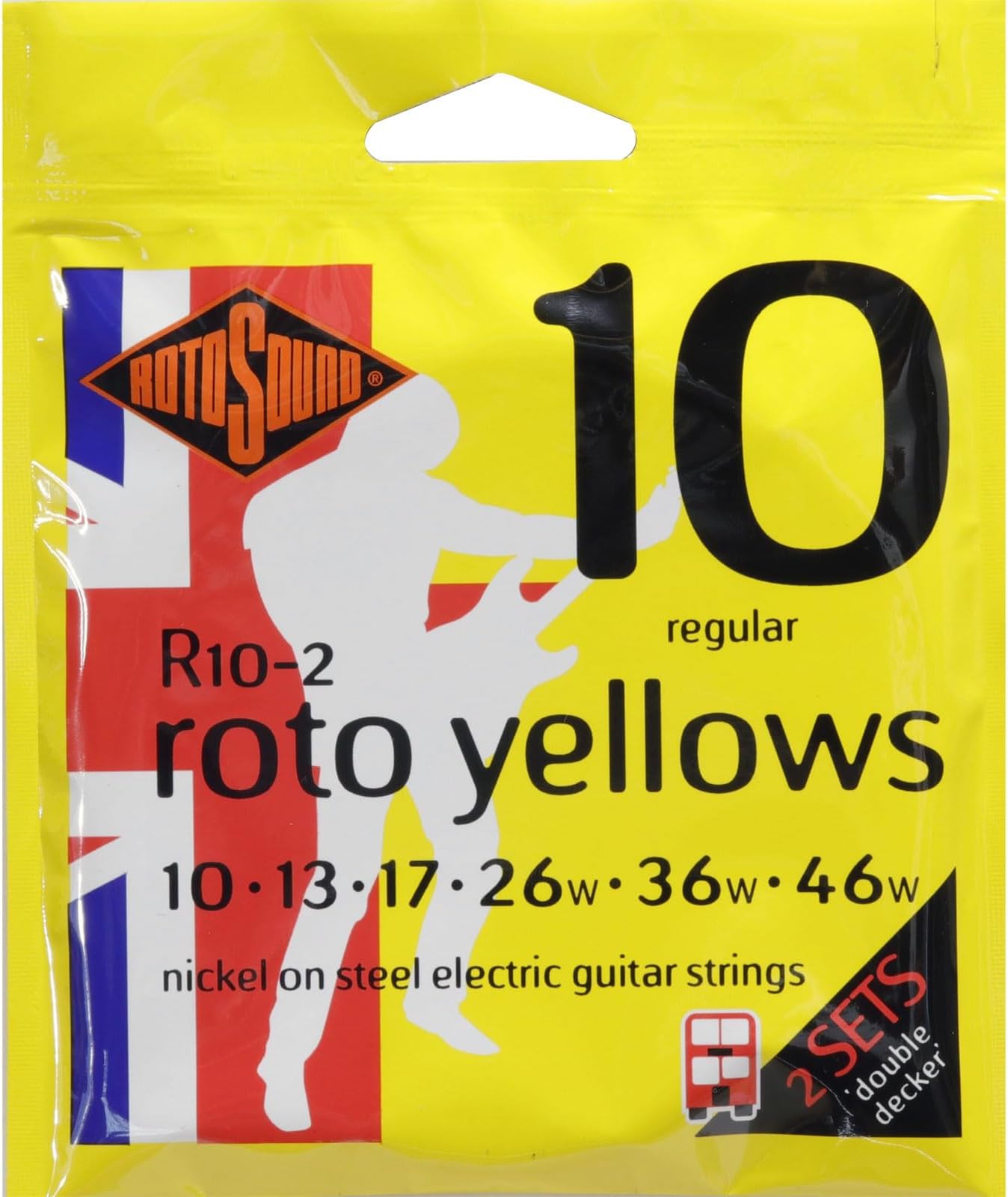 Amazon.com: Rotosound Roto Yellows Double Deckers Electric Guitar ...