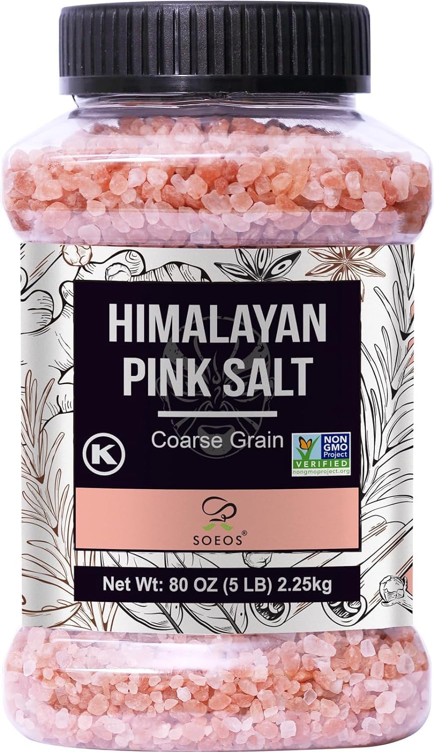 Amazon.com : Soeos Himalayan Pink Salt, Coarse Grain, 80oz (5 Pound ...
