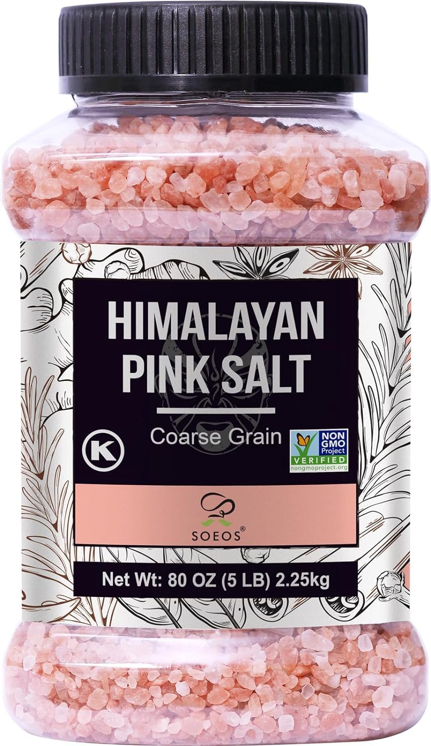 Amazon.com : Soeos Himalayan Pink Salt, Coarse Grain, 80oz (5 Pound ...