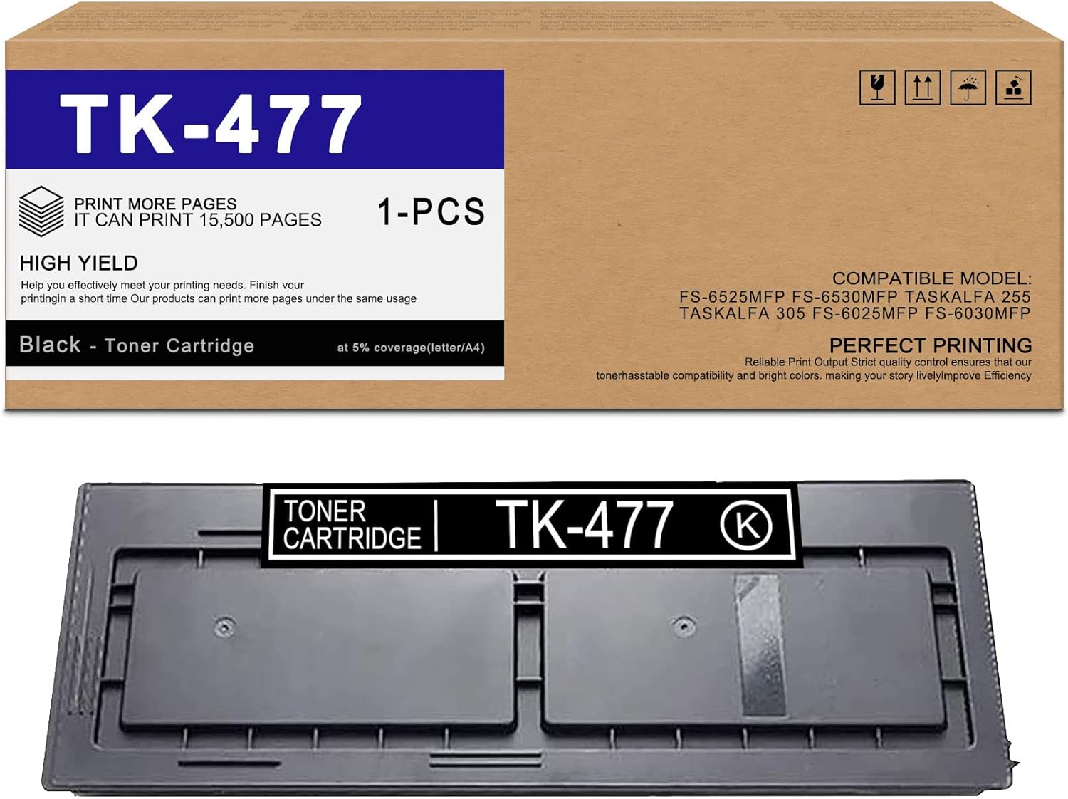 Amazon.com: GRATLOV 1 Black TK 477 TK-477 1T02K30US0 Compatible Toner ...