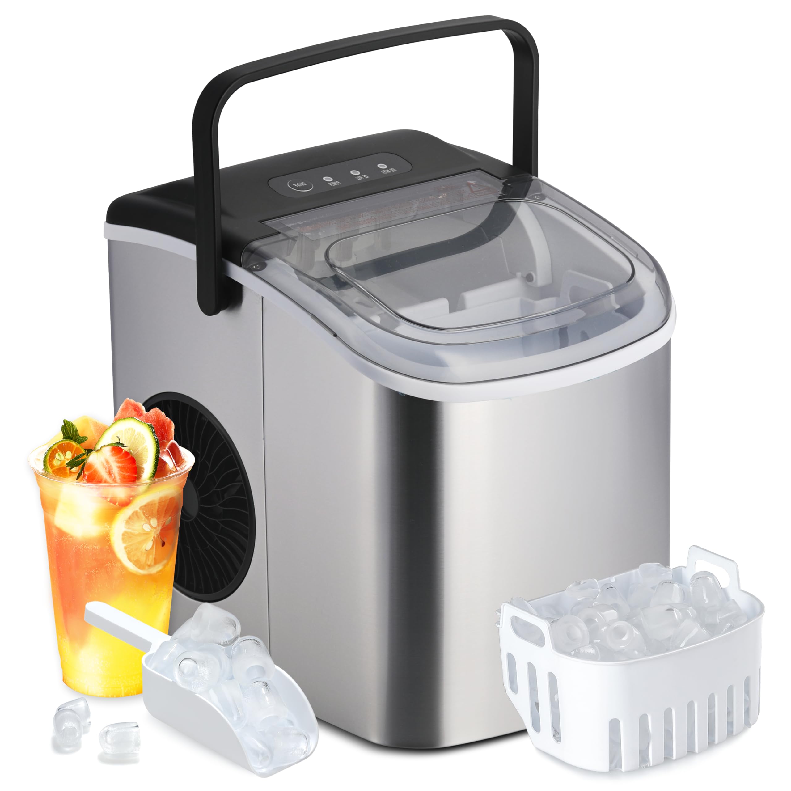 Amazon.com: Simple Deluxe Countertop Ice Maker Machine, 6 Mins 9 Bullet ...