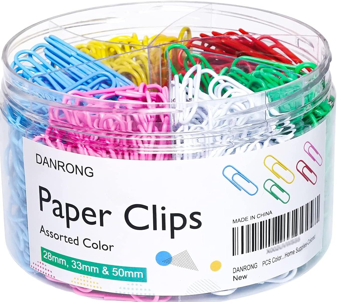 Amazon.com : Officemate PVC Free Color Coated Paper Clips, 450 Per Tub ...