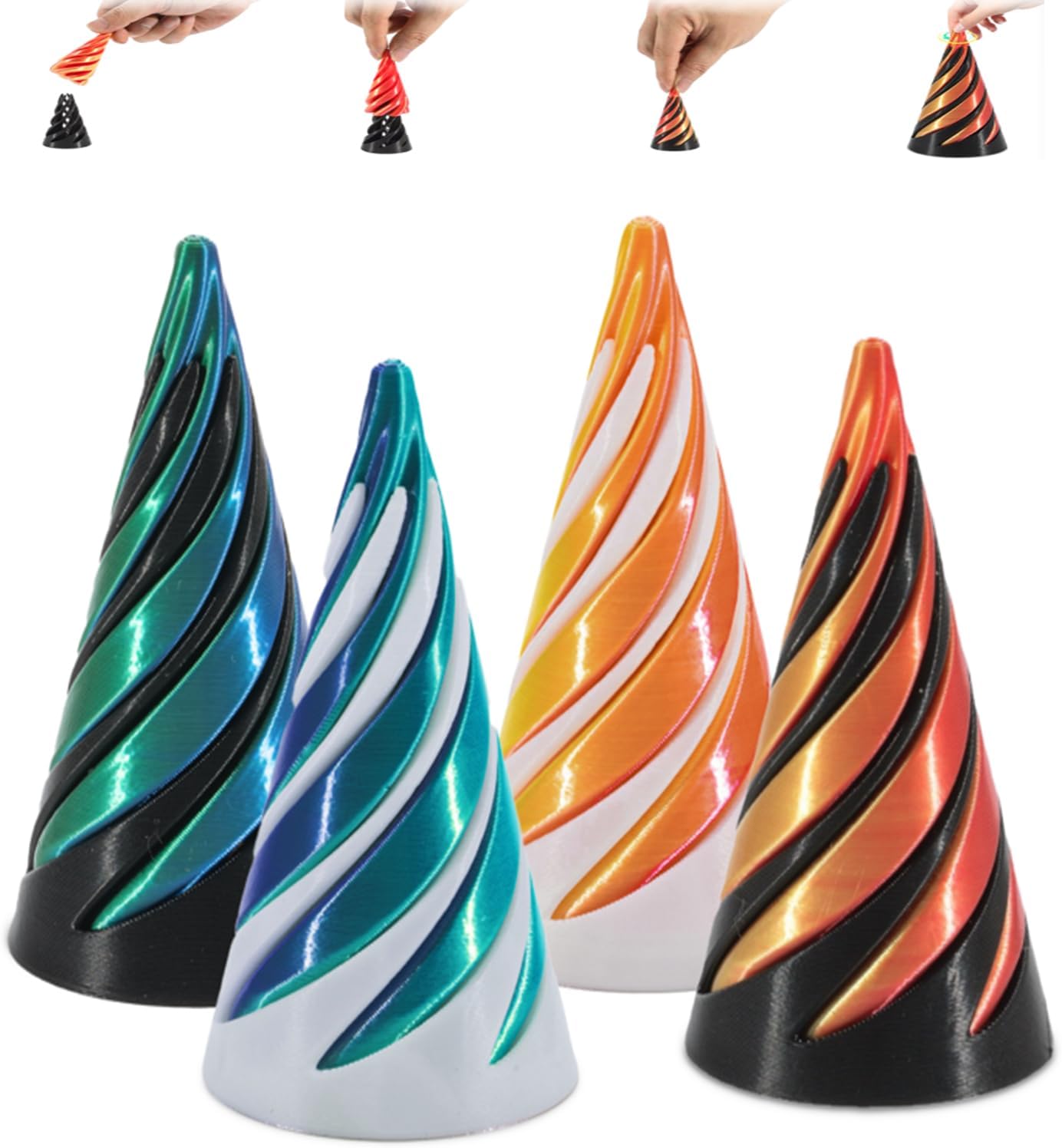 Spiral Fidget Toy,Impossible Pyramid Passthrough Sculpture,3D Printed ...