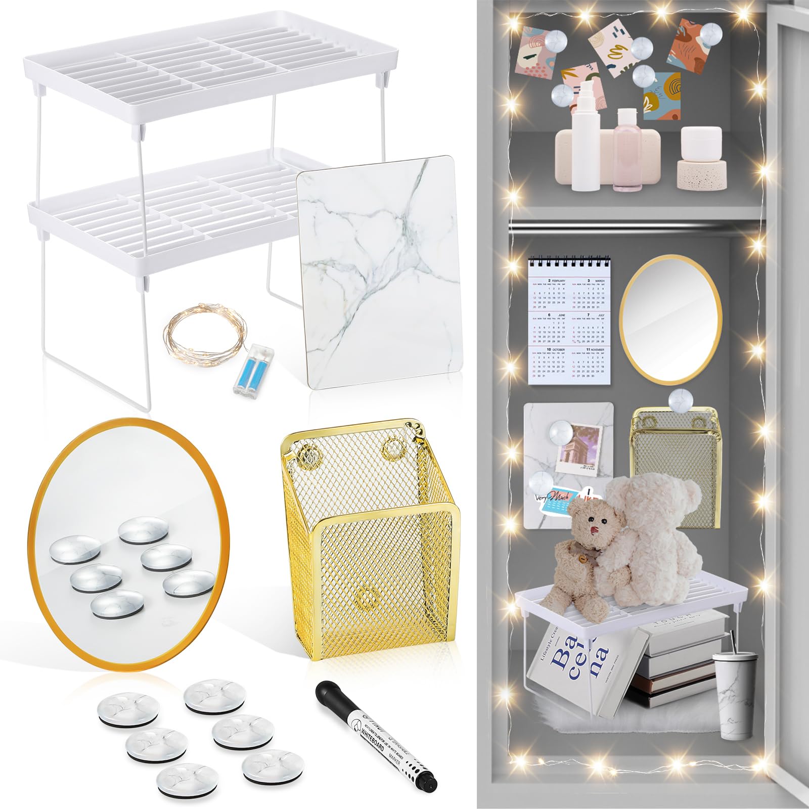 Amazon.com : Honoson 13 Pcs Locker Organizer and Decorating Kit, First ...