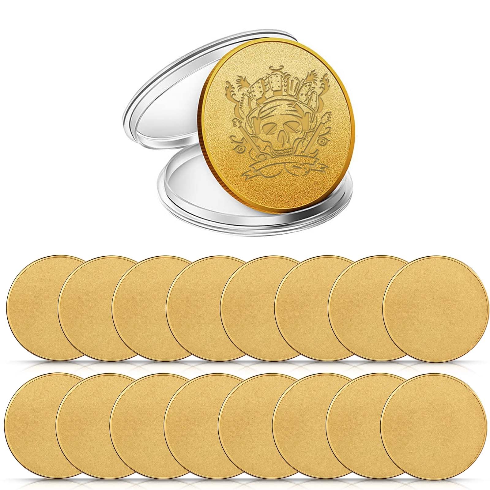 Amazon.com: Ickimee 16 Pcs 40mm Solid Brass Challenge Coin Blanks with ...