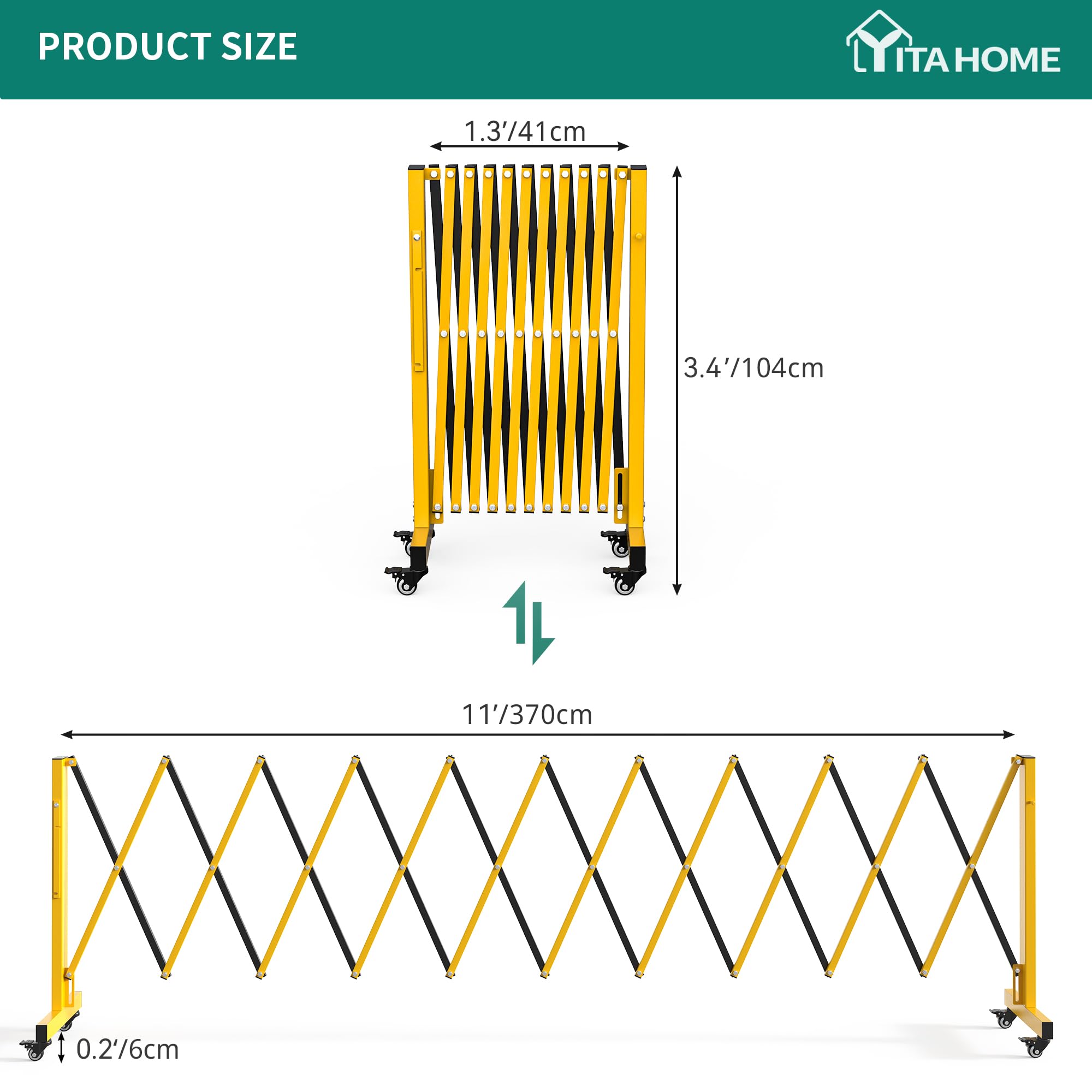 Snapklik.com : YITAHOME Industrial Expandable Metal Barricade Gate ...