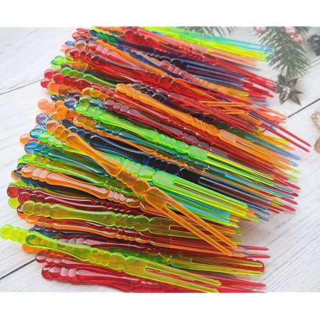 Amazon.com: 400PCS Disposable Plastic Cocktail Picks Fruit Forks, Mini ...